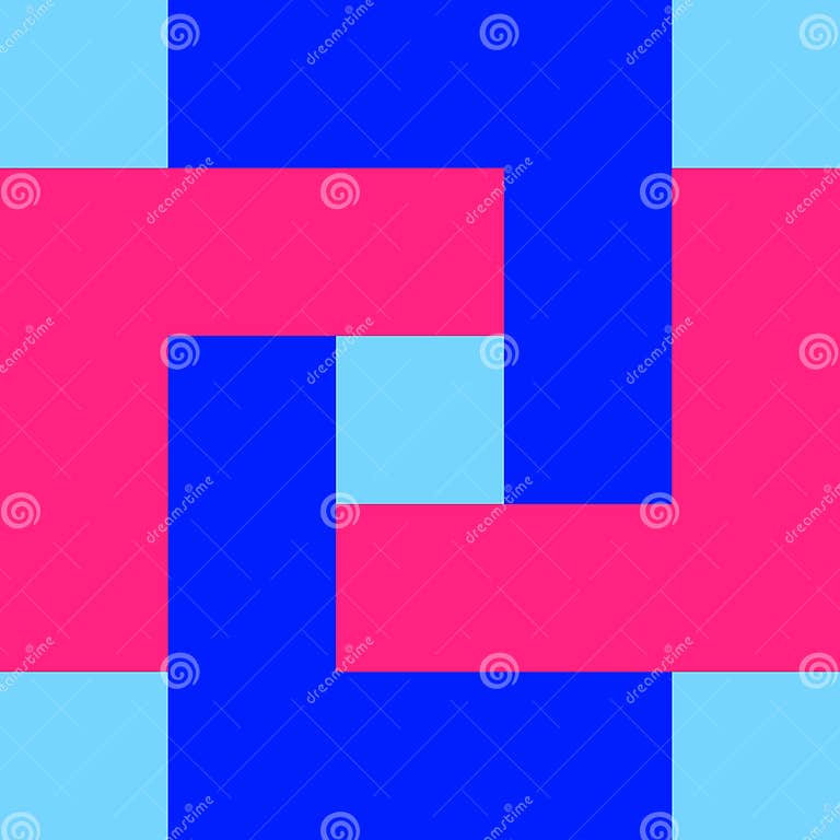 Neon Blue and Pink Interlocking Rectangles Stock Illustration ...