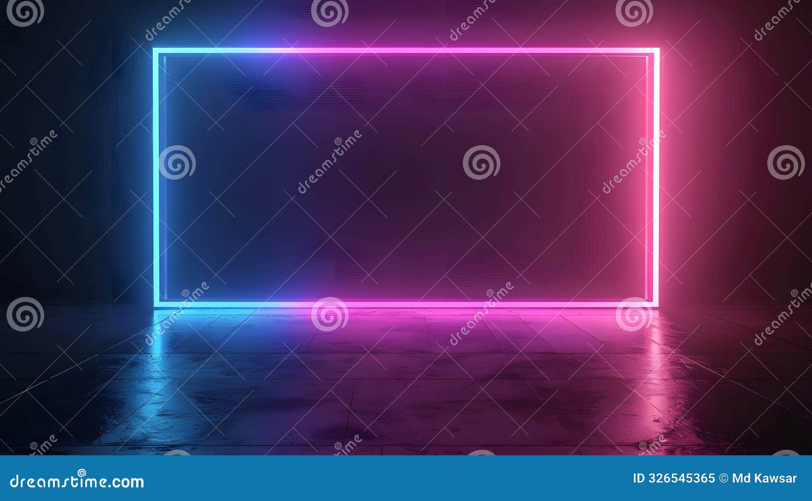 Neon Blue & Pink Glowing Frame for Presentation Stock Illustration ...