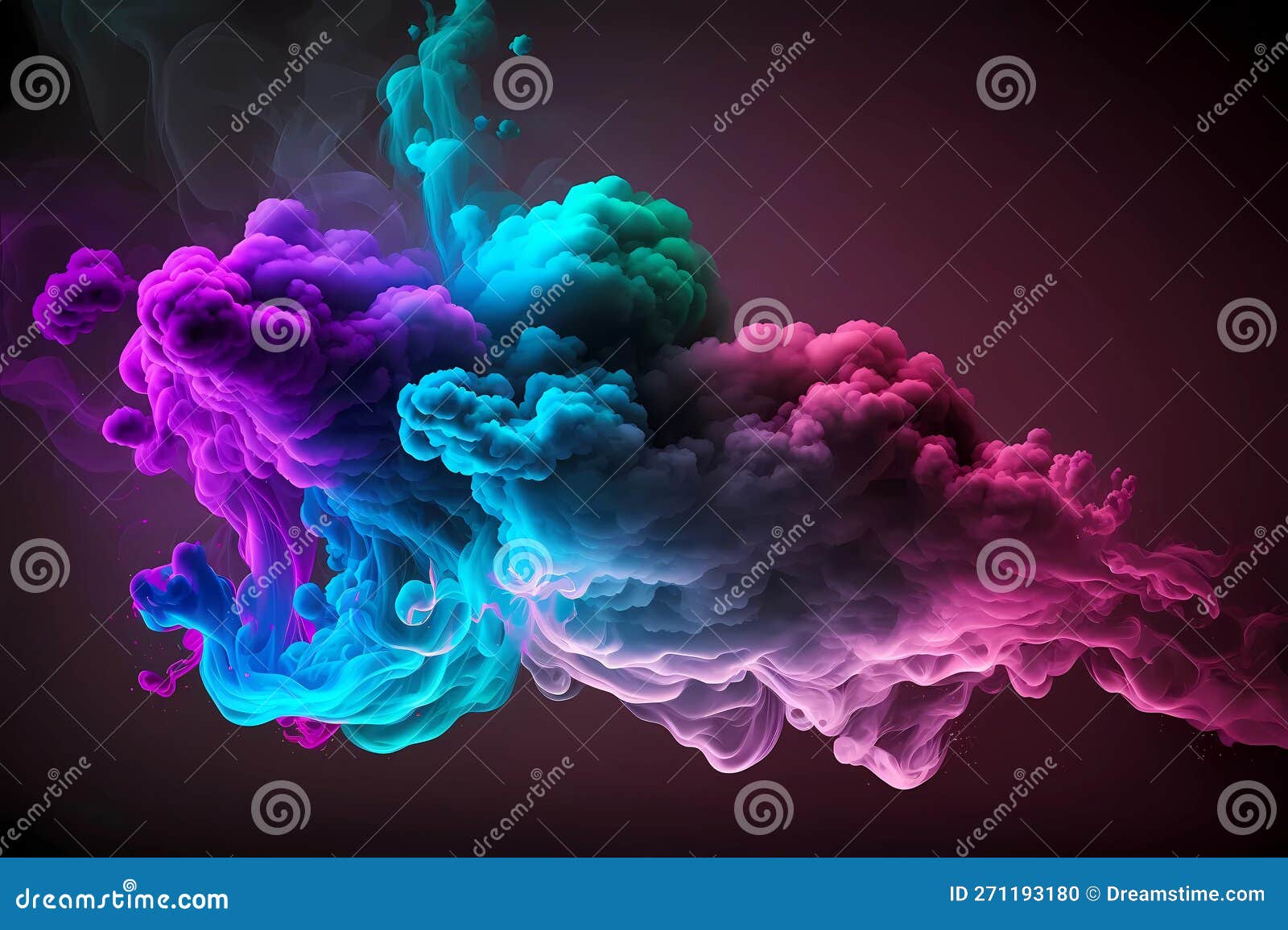 Neon Blue and Purple Smoke Background. Generative Ai Design Stock ...
