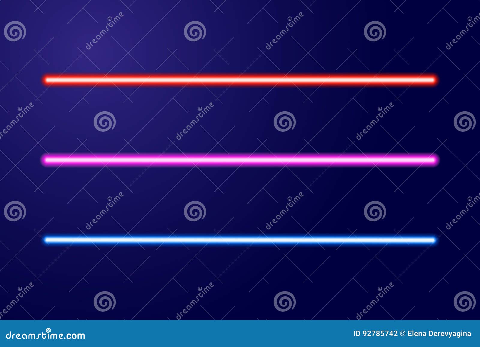 Neon Blue, Red, Pink Glowing Lines Light Swords of Illustration Stock ...