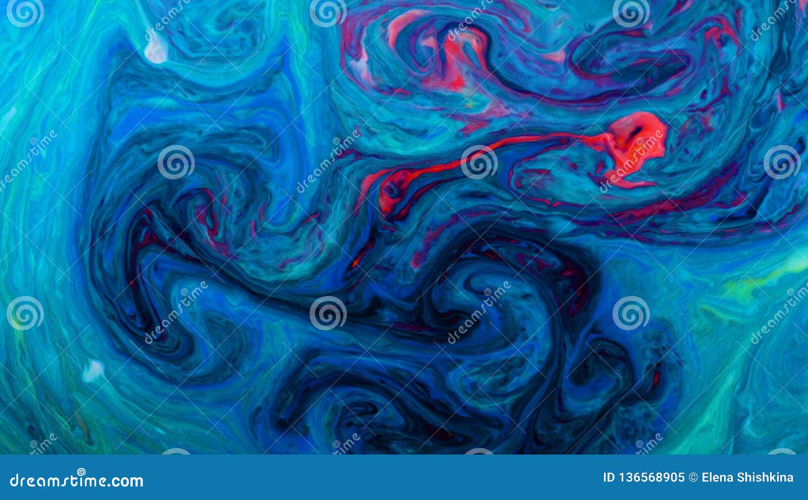 Neon Blue and Red Psychedelic Colors are Mixed into Abstract Patterns ...