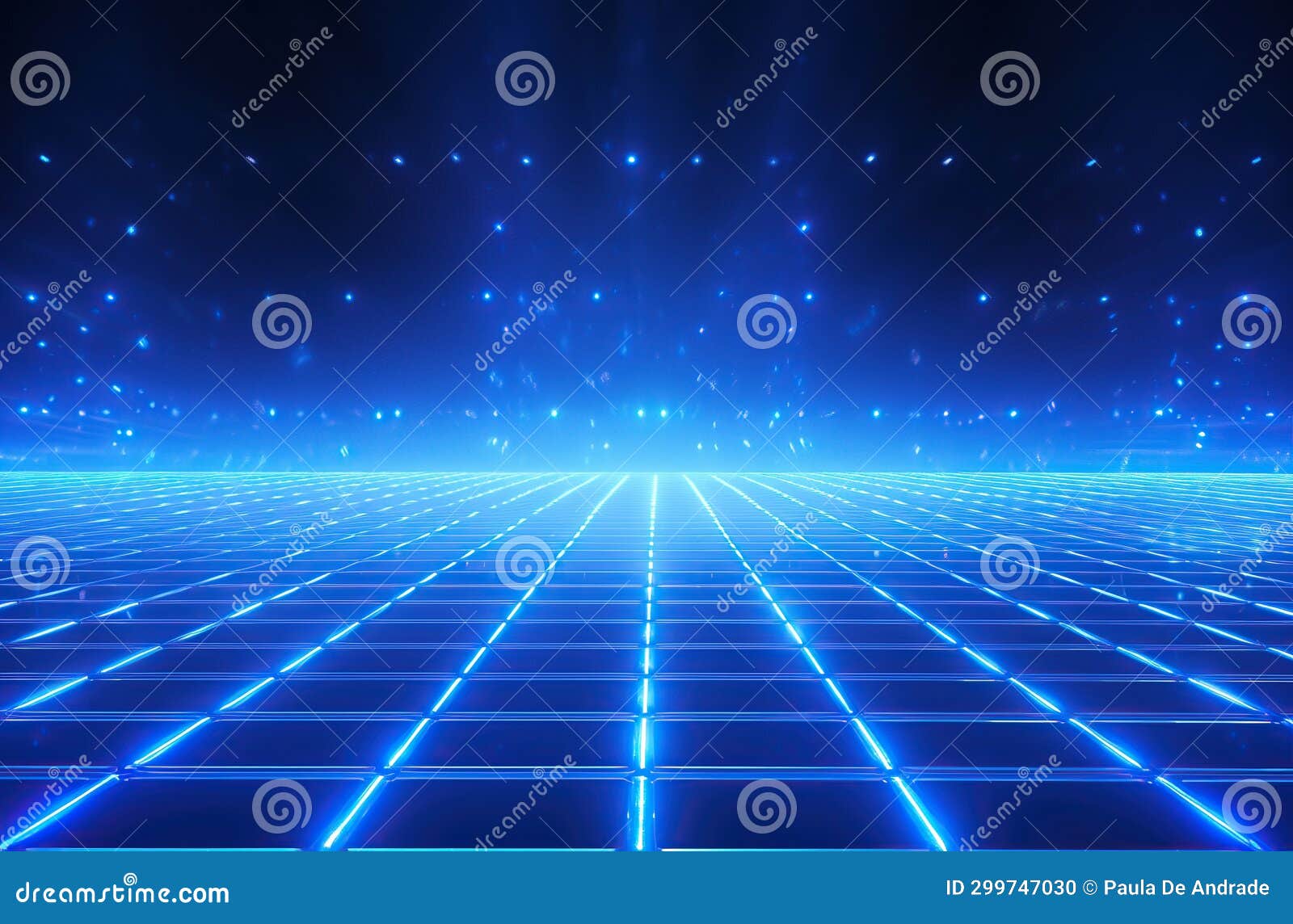 Neon Blue Retro Grid Background Stock Illustration - Illustration of ...