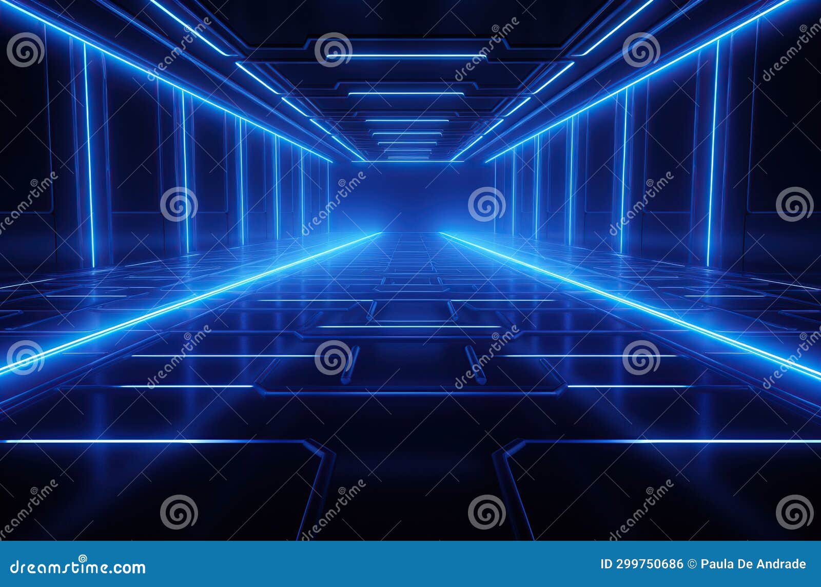 Neon Blue Retro Grid Background Stock Illustration - Illustration of ...