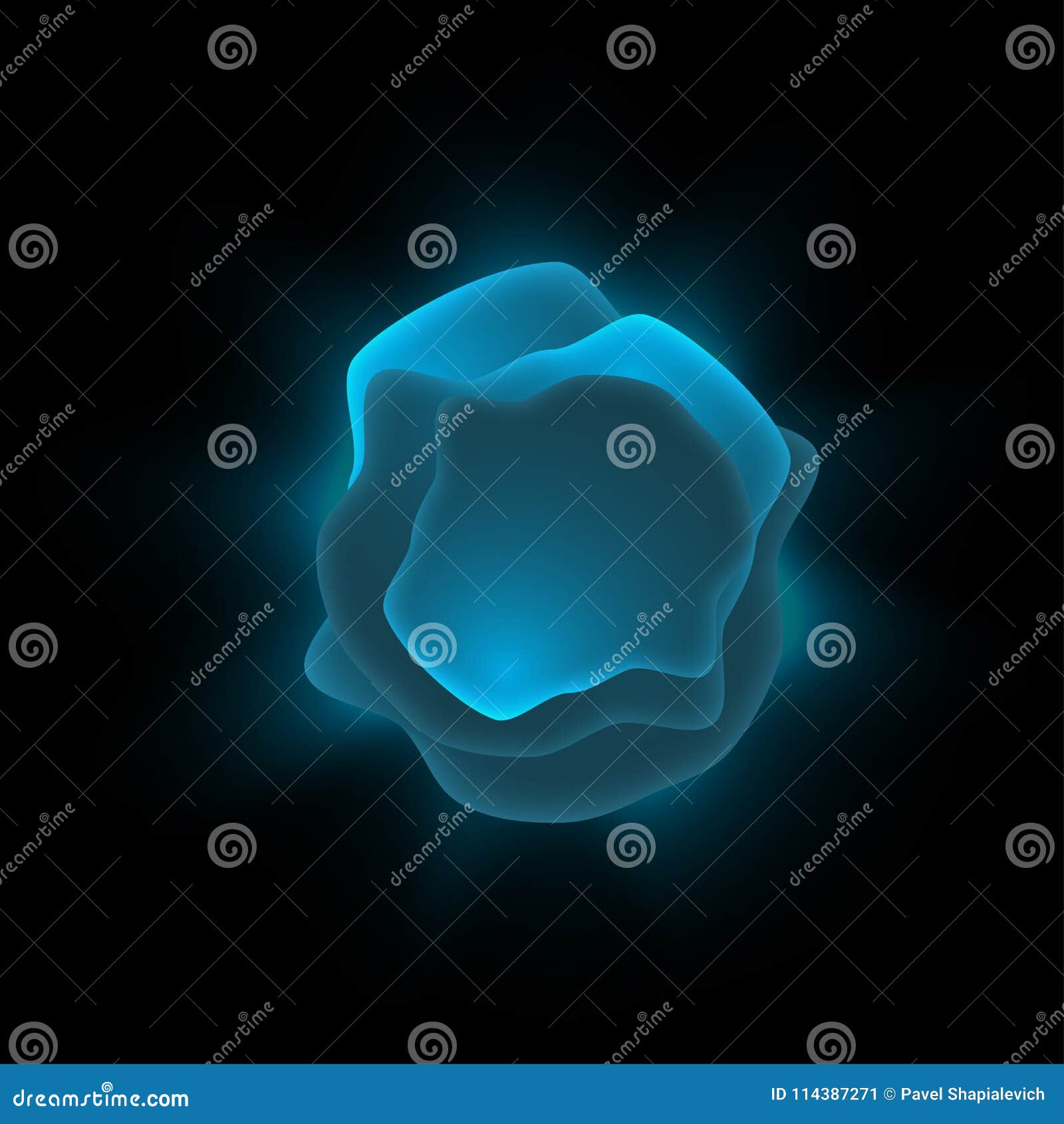 Neon blue roughen blob stock illustration. Illustration of splashing ...
