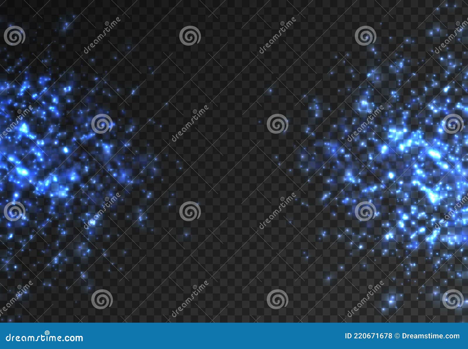 Neon Blue Sparkling Star Dust, Flash Light. Stock Vector - Illustration ...