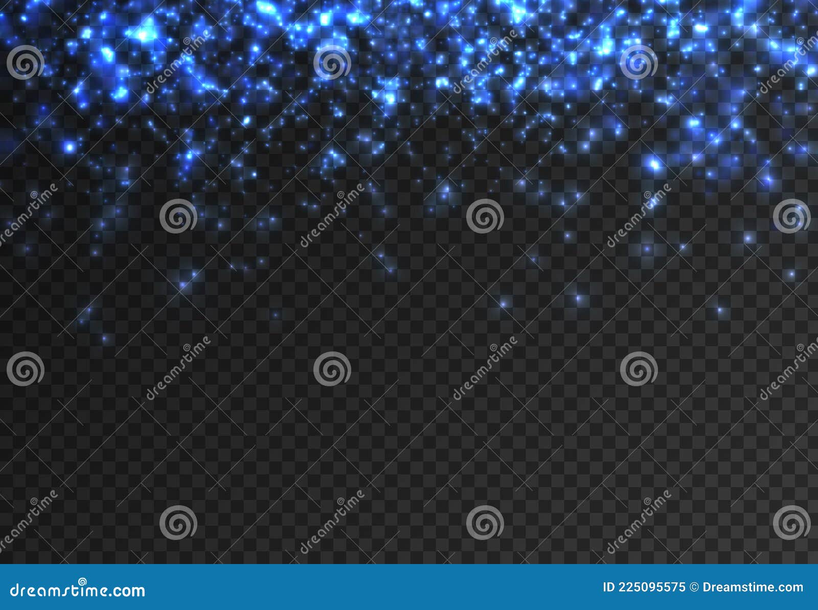 Neon Blue Sparkling Star Dust Trail Light. Stock Vector - Illustration ...