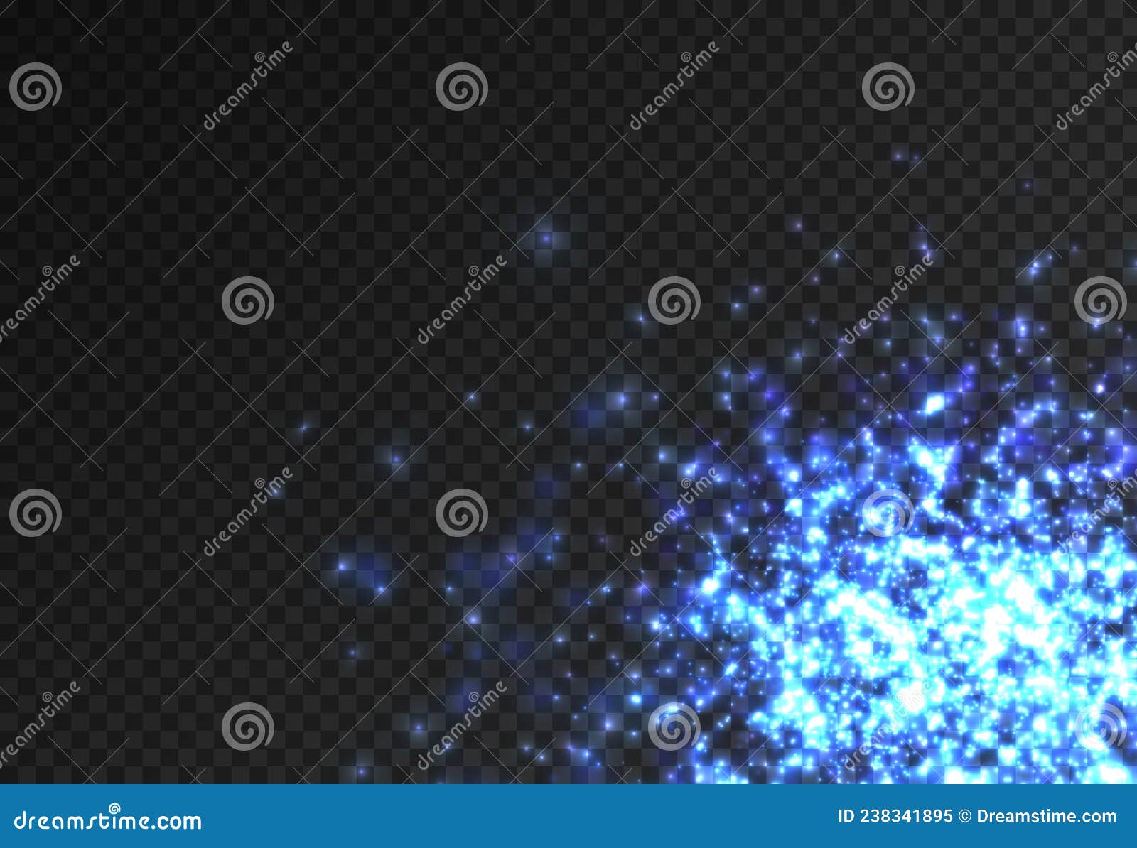 Neon Blue Sparkling Star Dust Trail Light. Stock Vector - Illustration ...