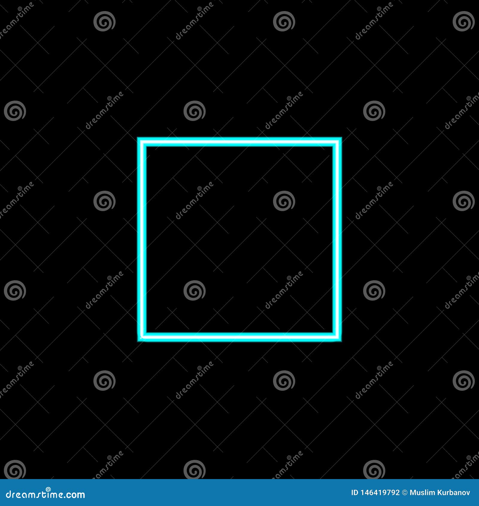 Neon Blue Square Black Background. Vector EPS 10 Stock Vector ...