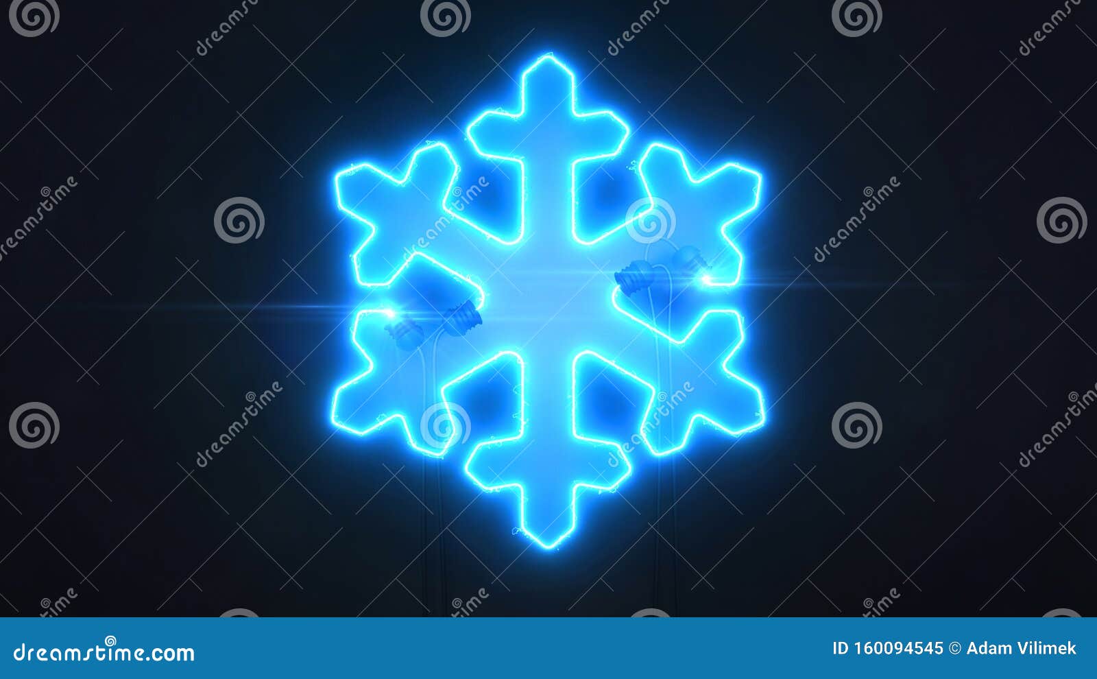 Neon Blue Star Shape on Dark Background Stock Illustration ...