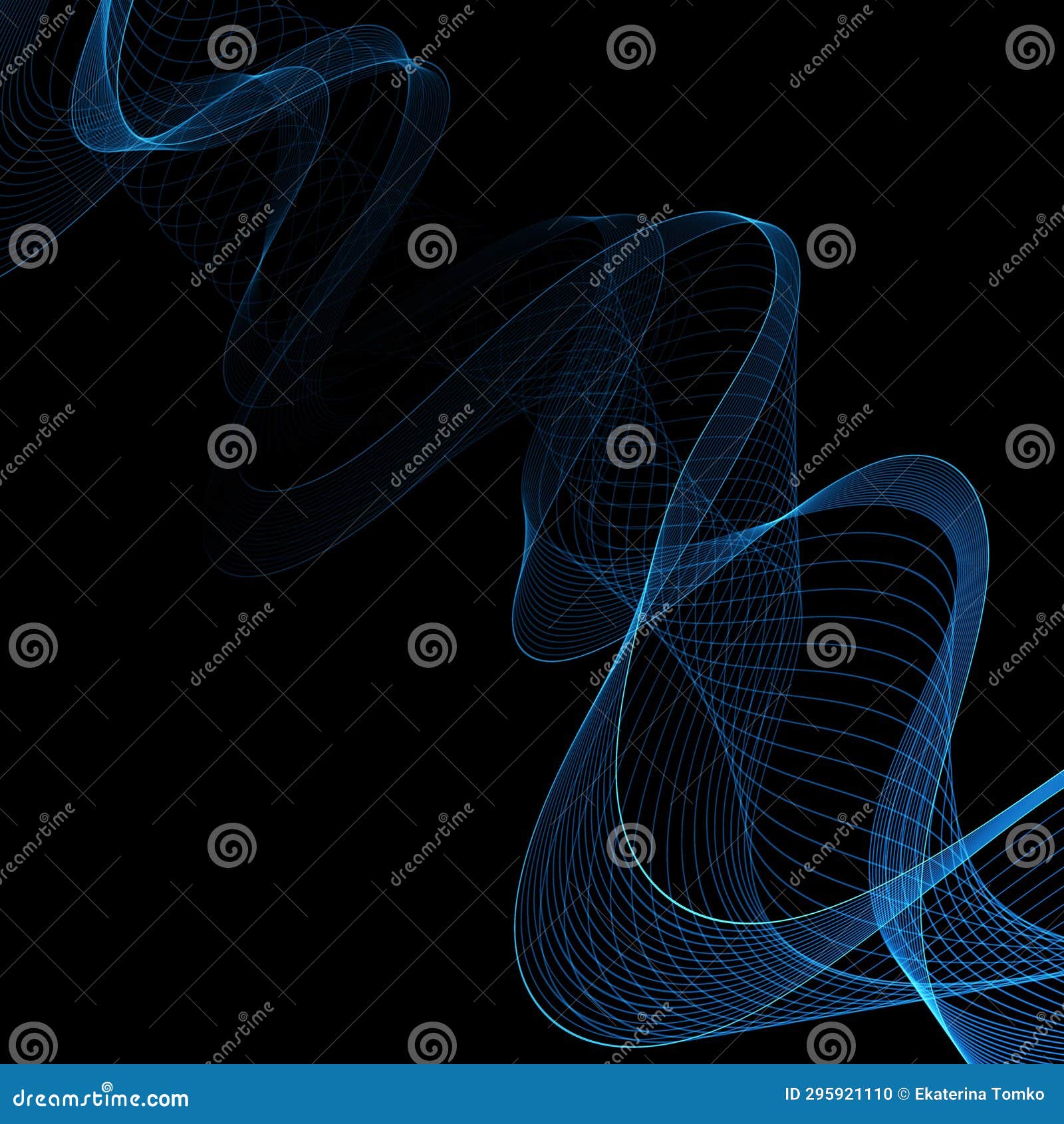 Neon Blue Wave. Glowing Background. Abstract Graphics. Eps 10 Stock ...