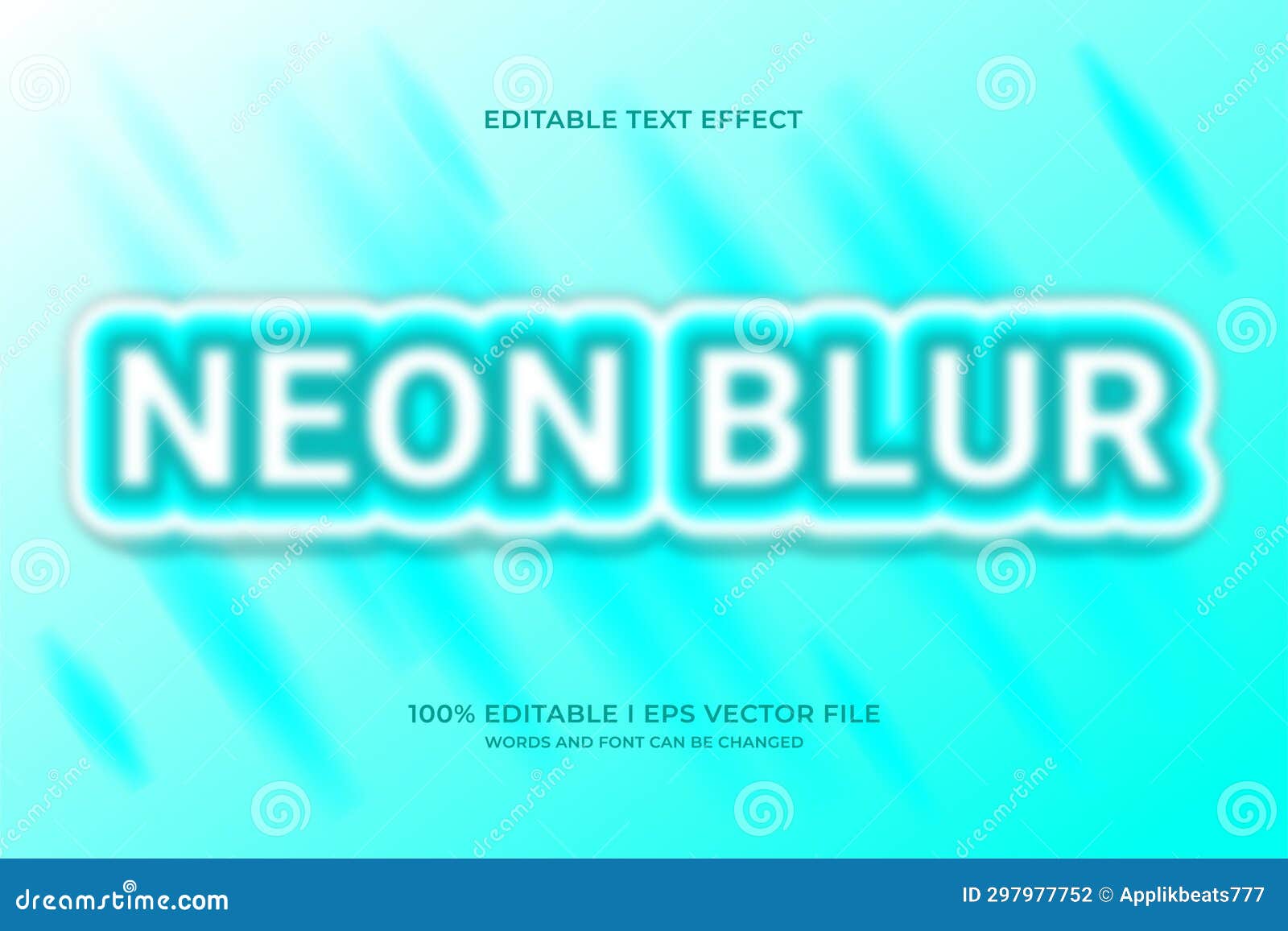 Neon Blur Editable Text Effect Stock Illustration - Illustration of ...