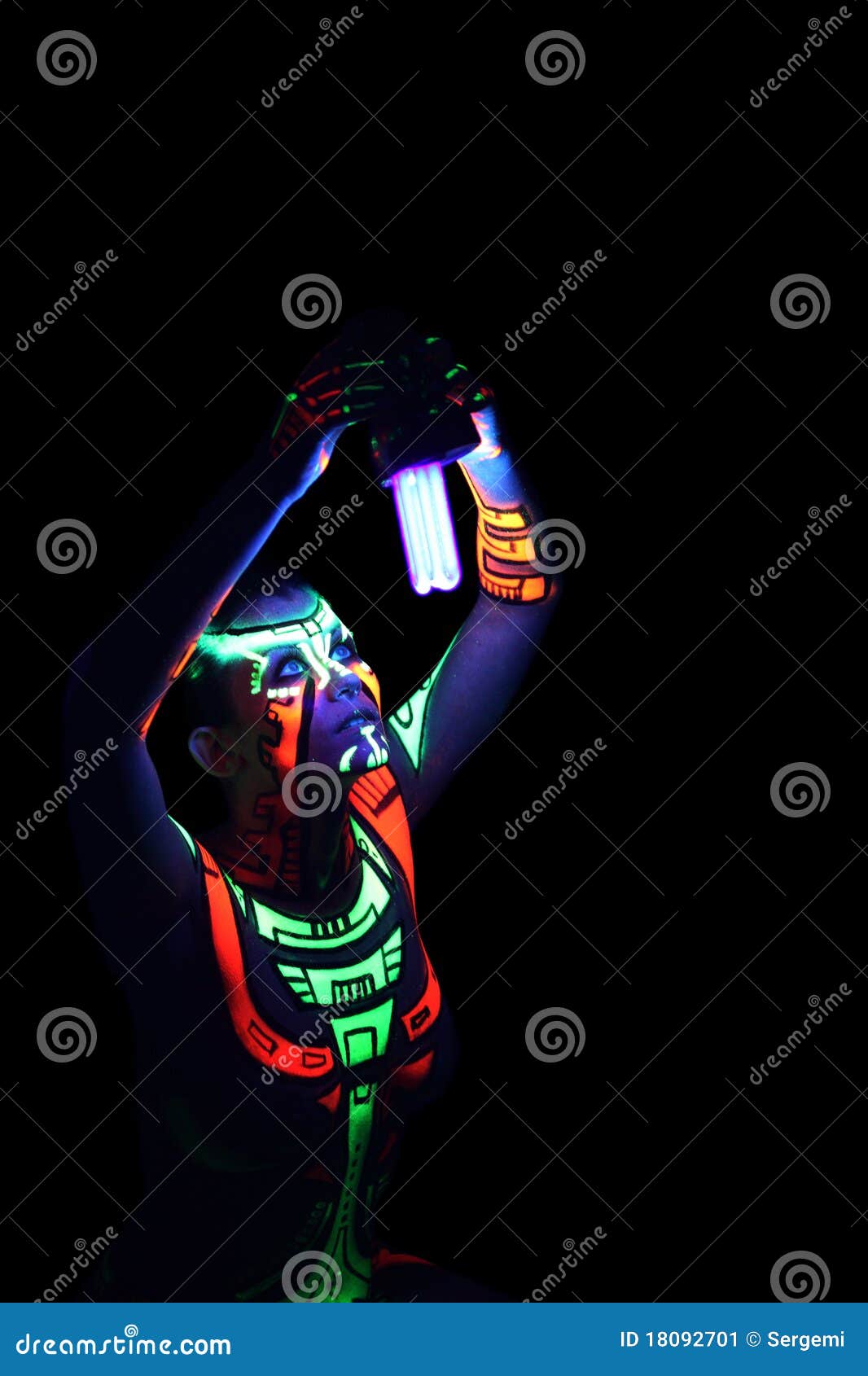 Neon Body-art Royalty-Free Stock Photography | CartoonDealer.com #18092699