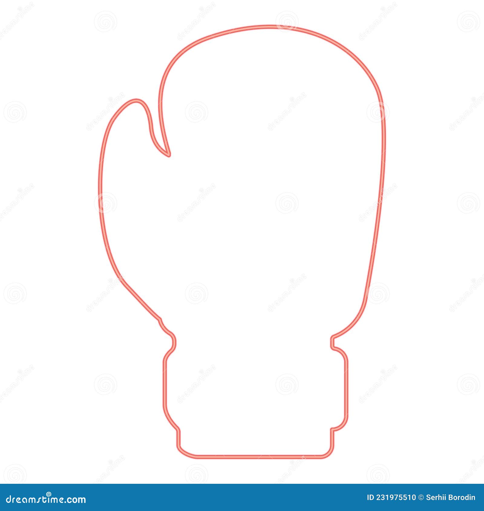 Neon Boxing Glove Red Color Vector Illustration Flat Style Image Stock ...