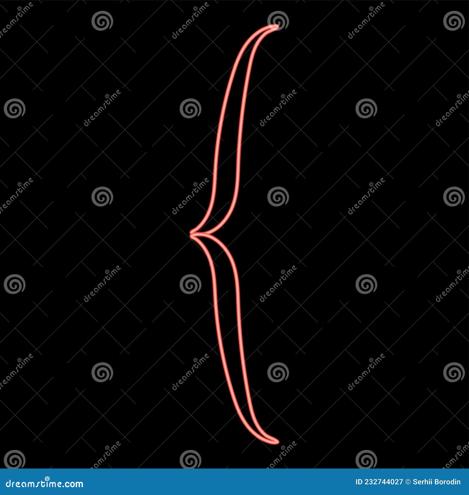 Neon Bracket Red Color Vector Illustration Flat Style Image Stock ...