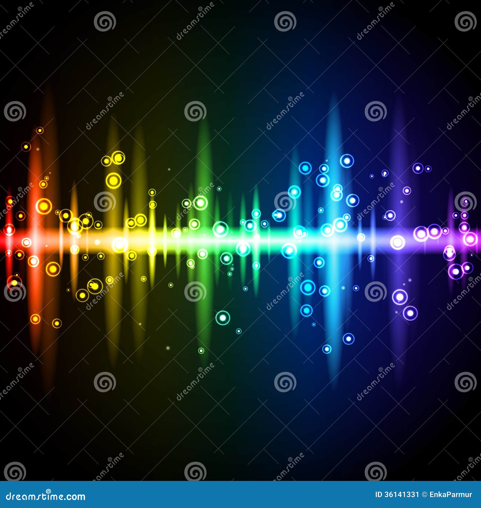Rainbow Sound Wave, Pulse Of Audio Signal. Spectrum Equaliser Cartoon ...