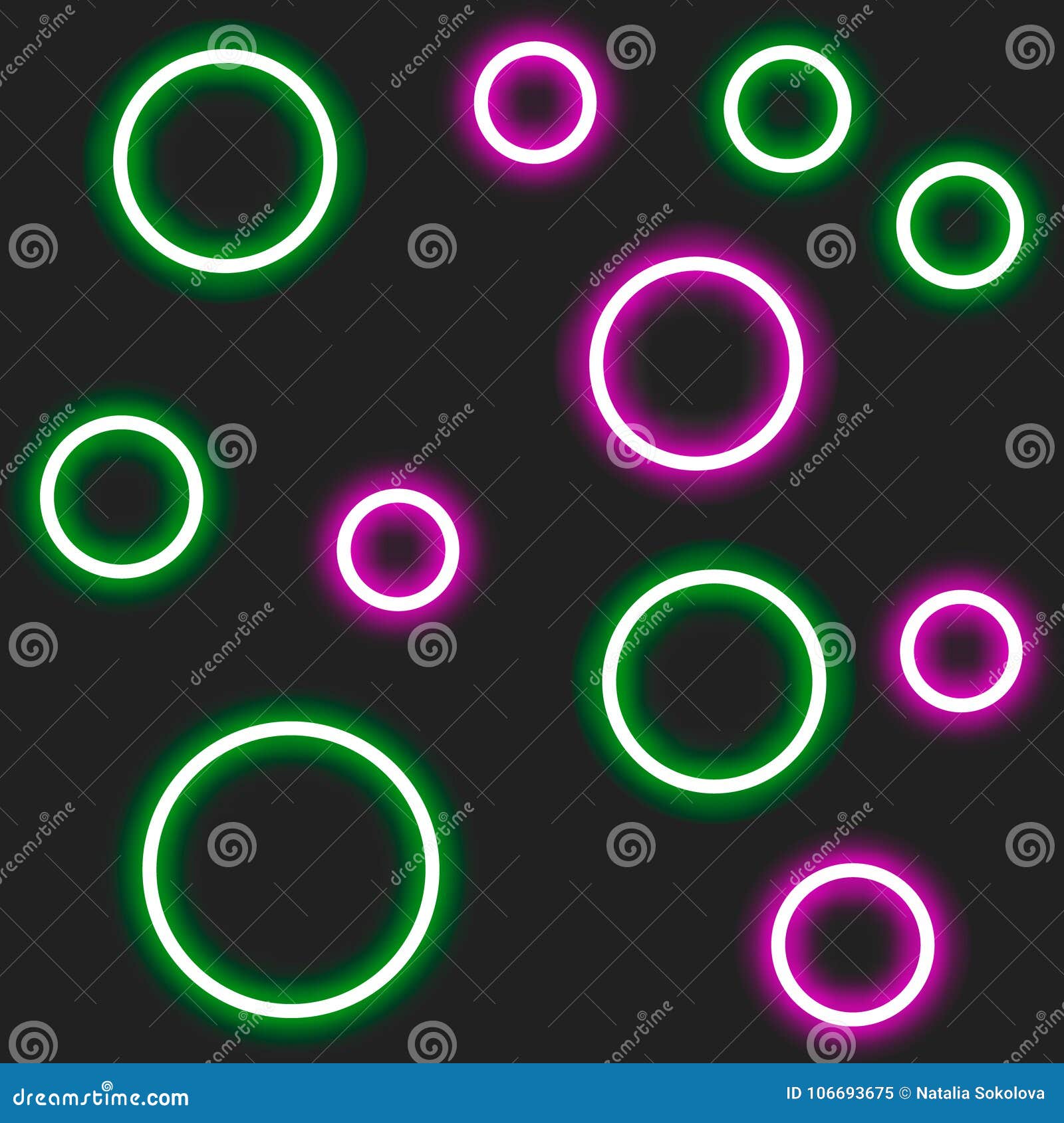 Neon Bubbles Pattern. Vector Illustration. Stock Vector - Illustration ...