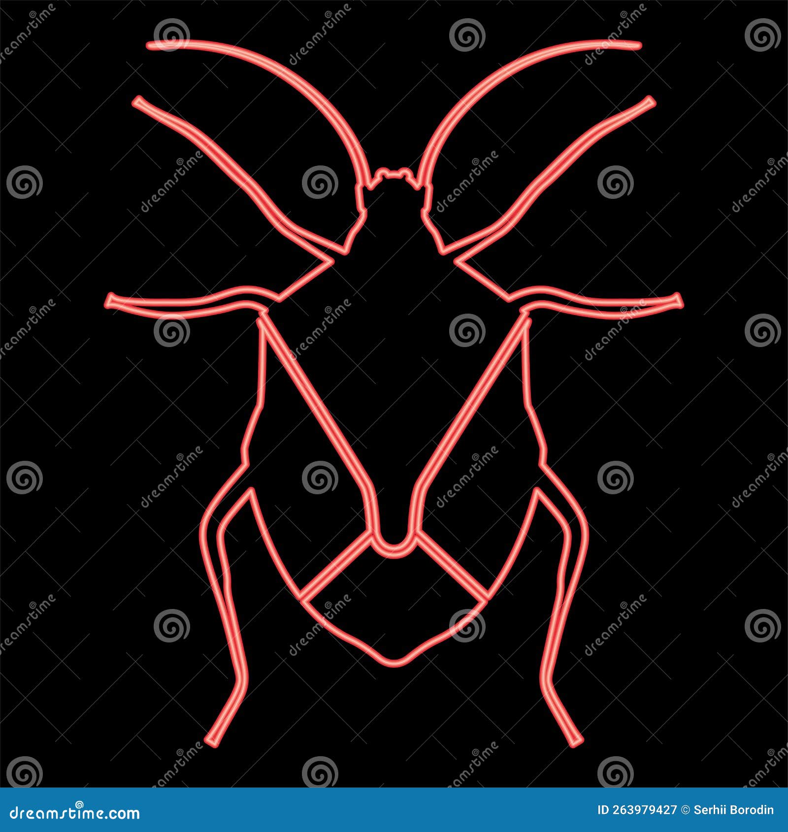 Neon Bug Bedbug Chinch True Bugs Hemipterans Insect Pest Red Color ...