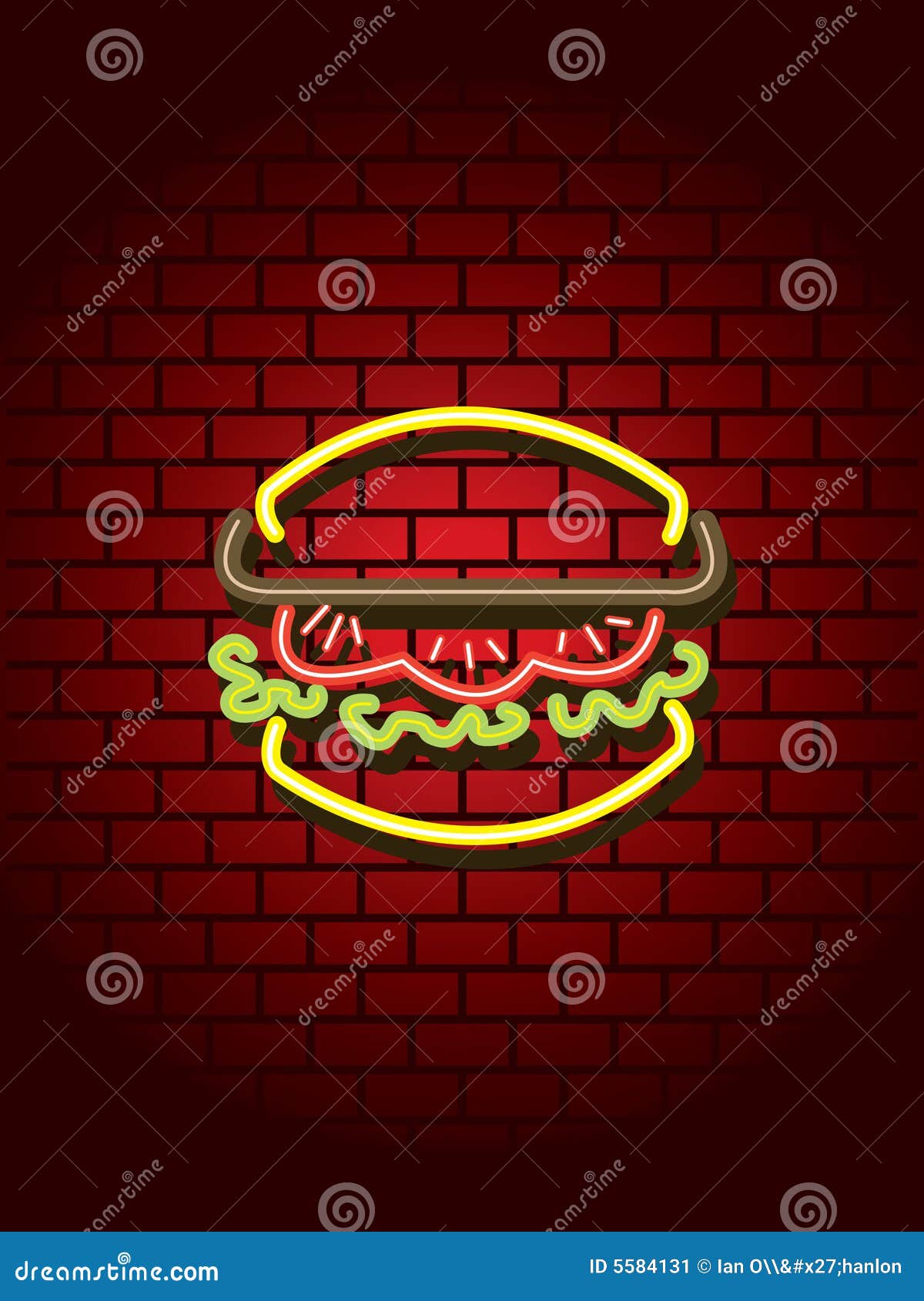 Burger With Sign Board Vector Illustration | CartoonDealer.com #83787958