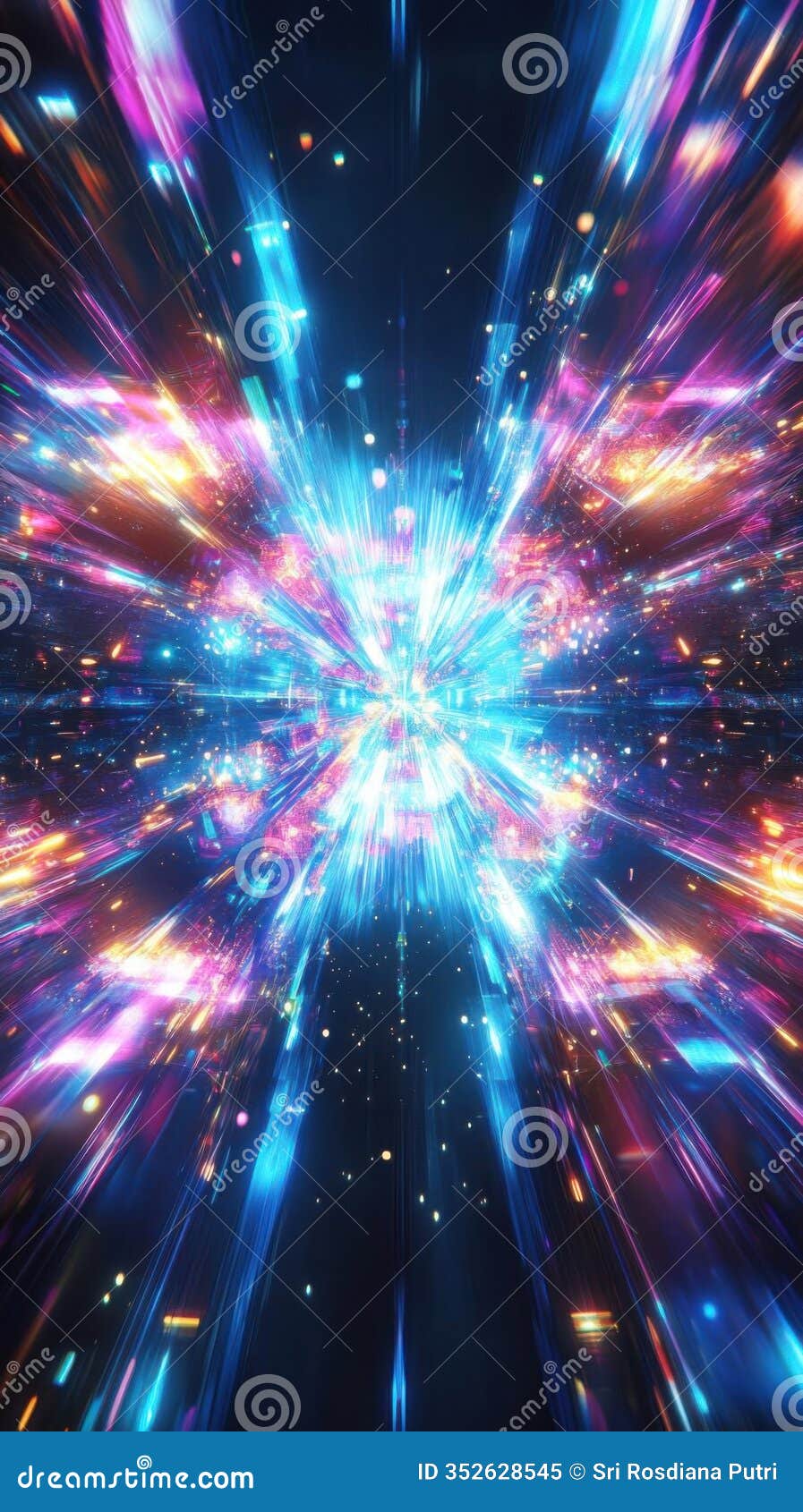 Neon Burst, Abstract Light Speed Visual Stock Illustration ...