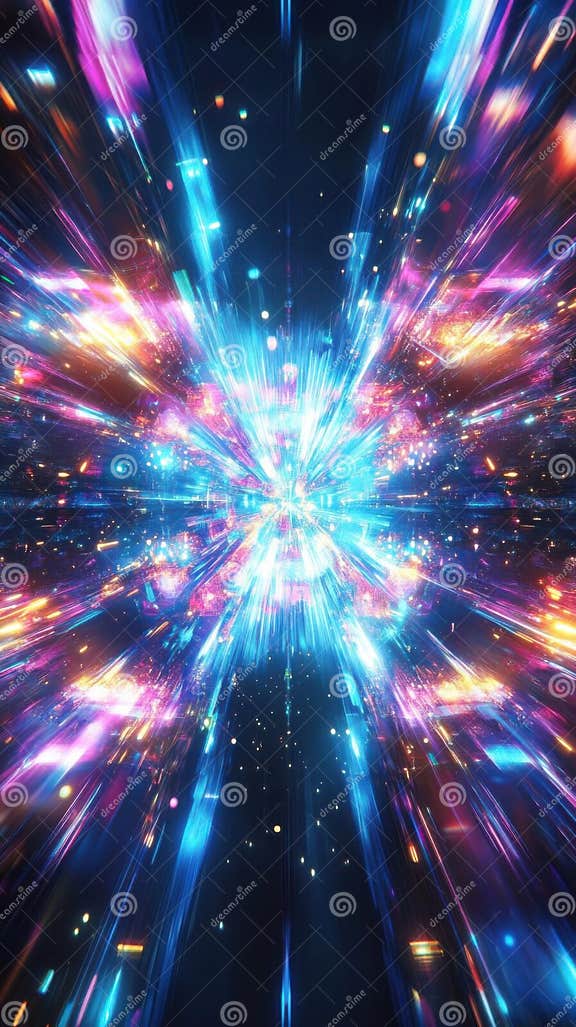 Neon Burst, Abstract Light Speed Visual Stock Illustration ...