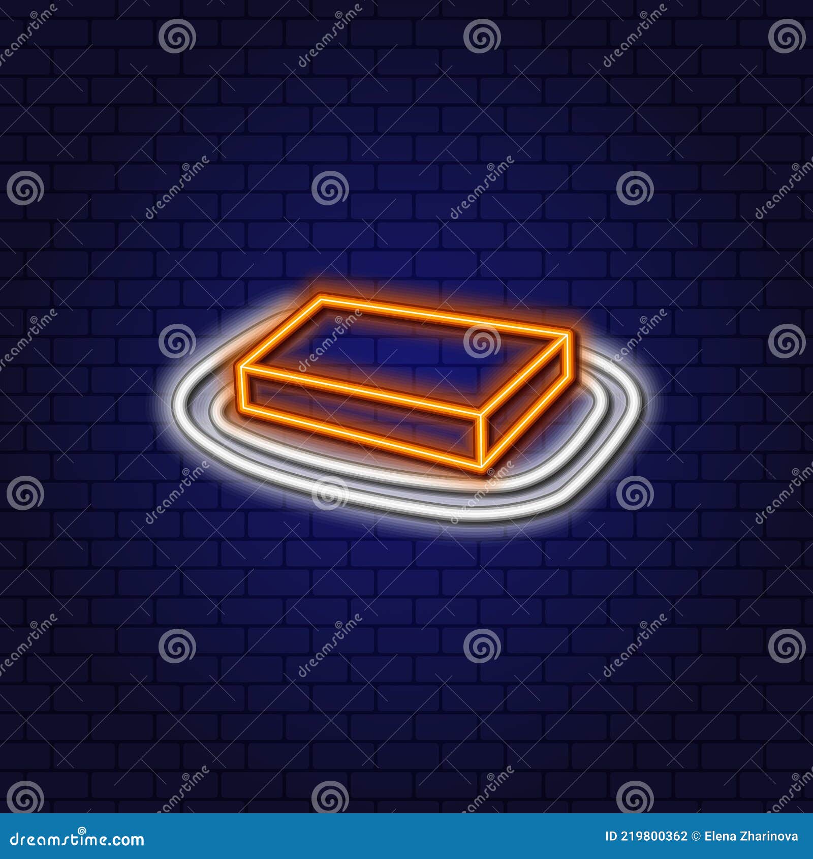 Neon Butter on a Saucer. Cooking Concept Stock Vector - Illustration of ...