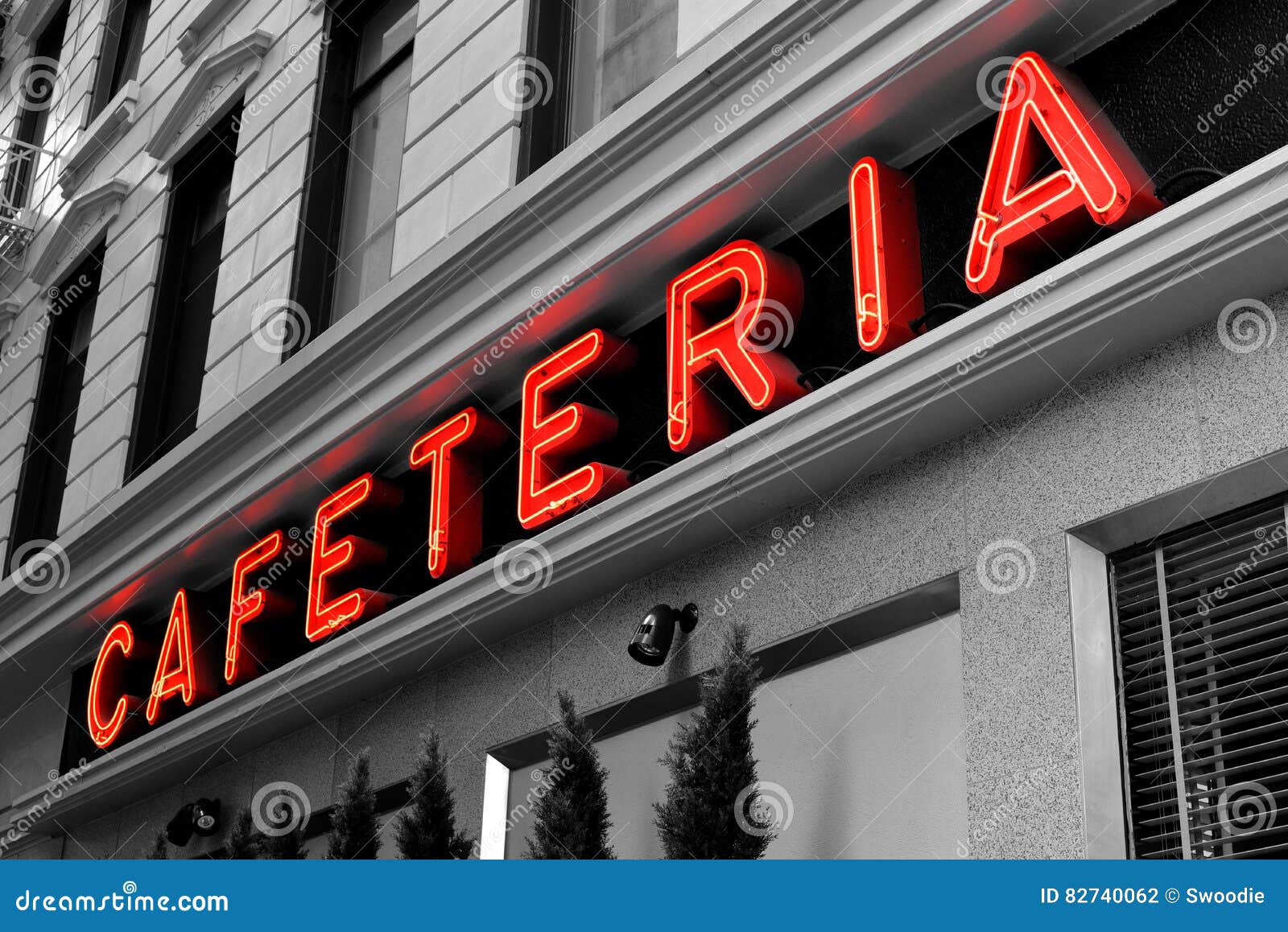Neon cafeteria sign stock photo. Image of neon, americana - 82740062