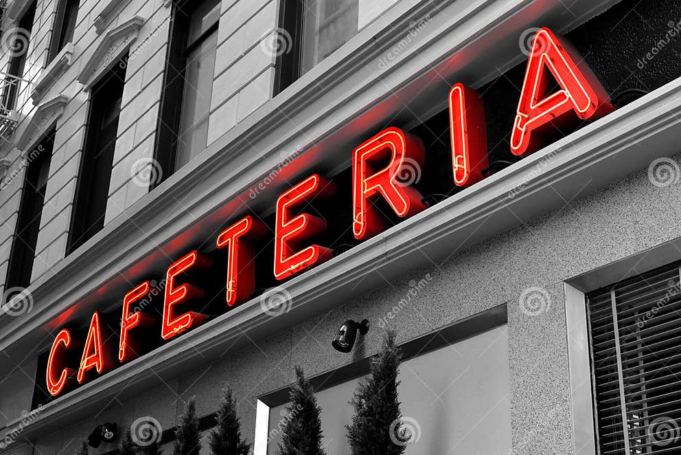 Neon cafeteria sign stock photo. Image of neon, americana - 82740062