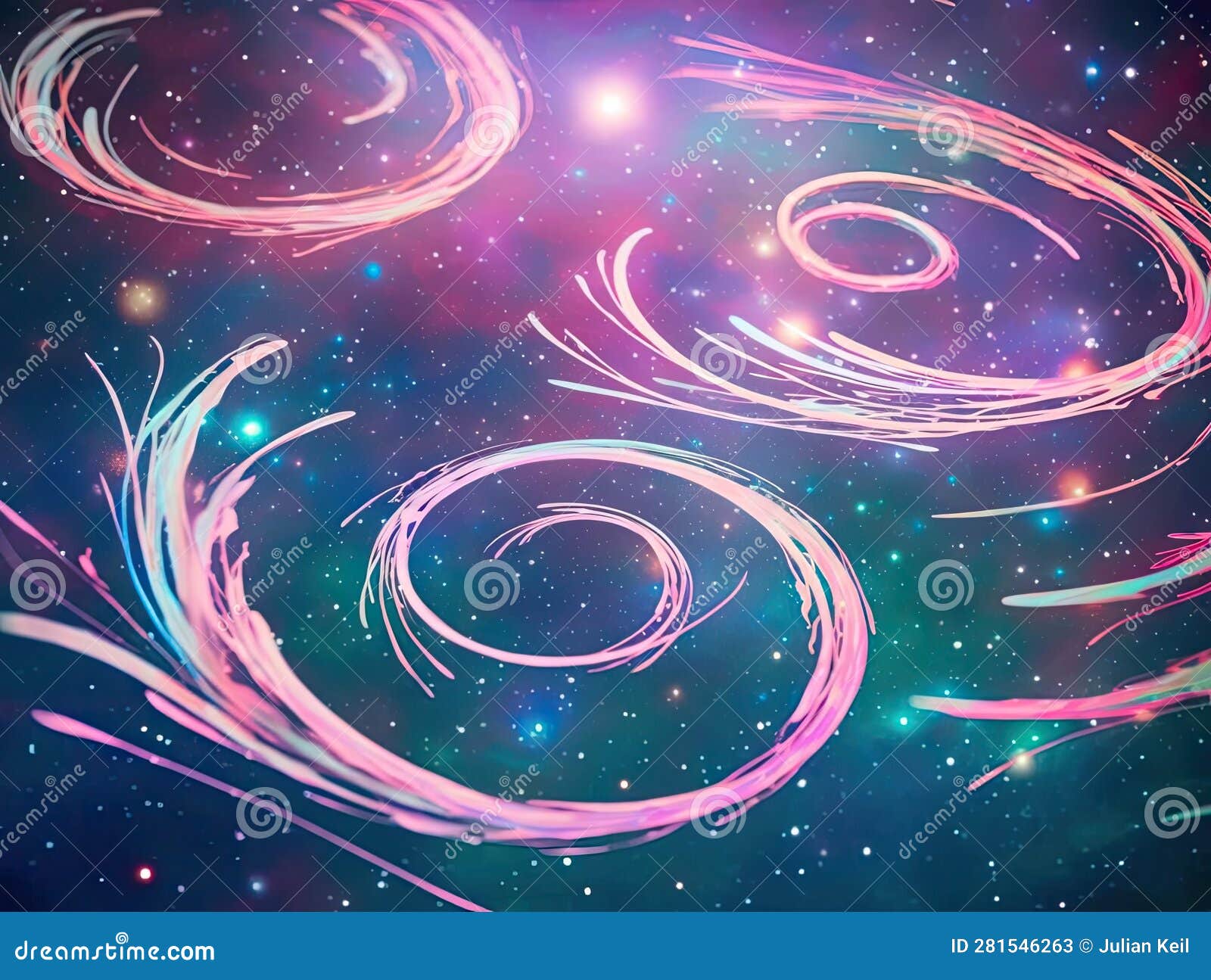 Neon Calligraphy on Pastel Galaxy Background Stock Illustration ...