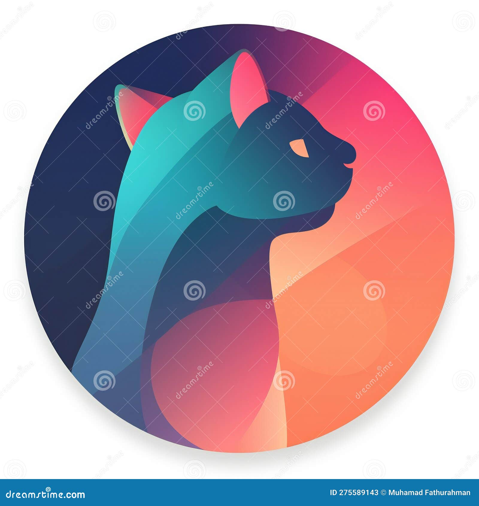 AI Generative - Neon Cat Icon Stock Illustration - Illustration of ...