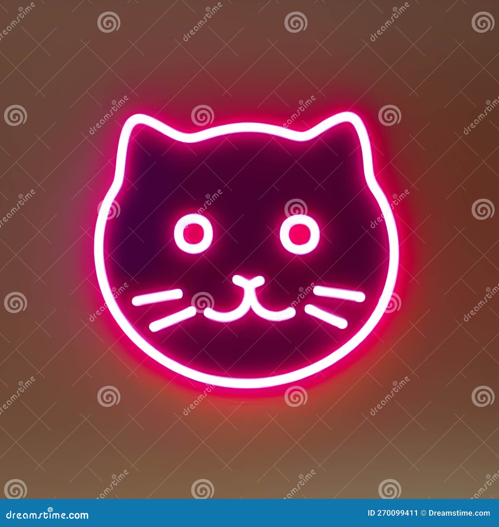 Neon Cat stock illustration. Illustration of sign, decor - 270099411