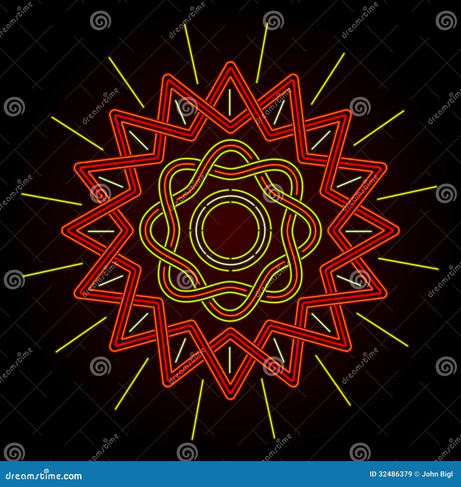Neon Celtic Sun stock vector. Illustration of glow, design - 32486379
