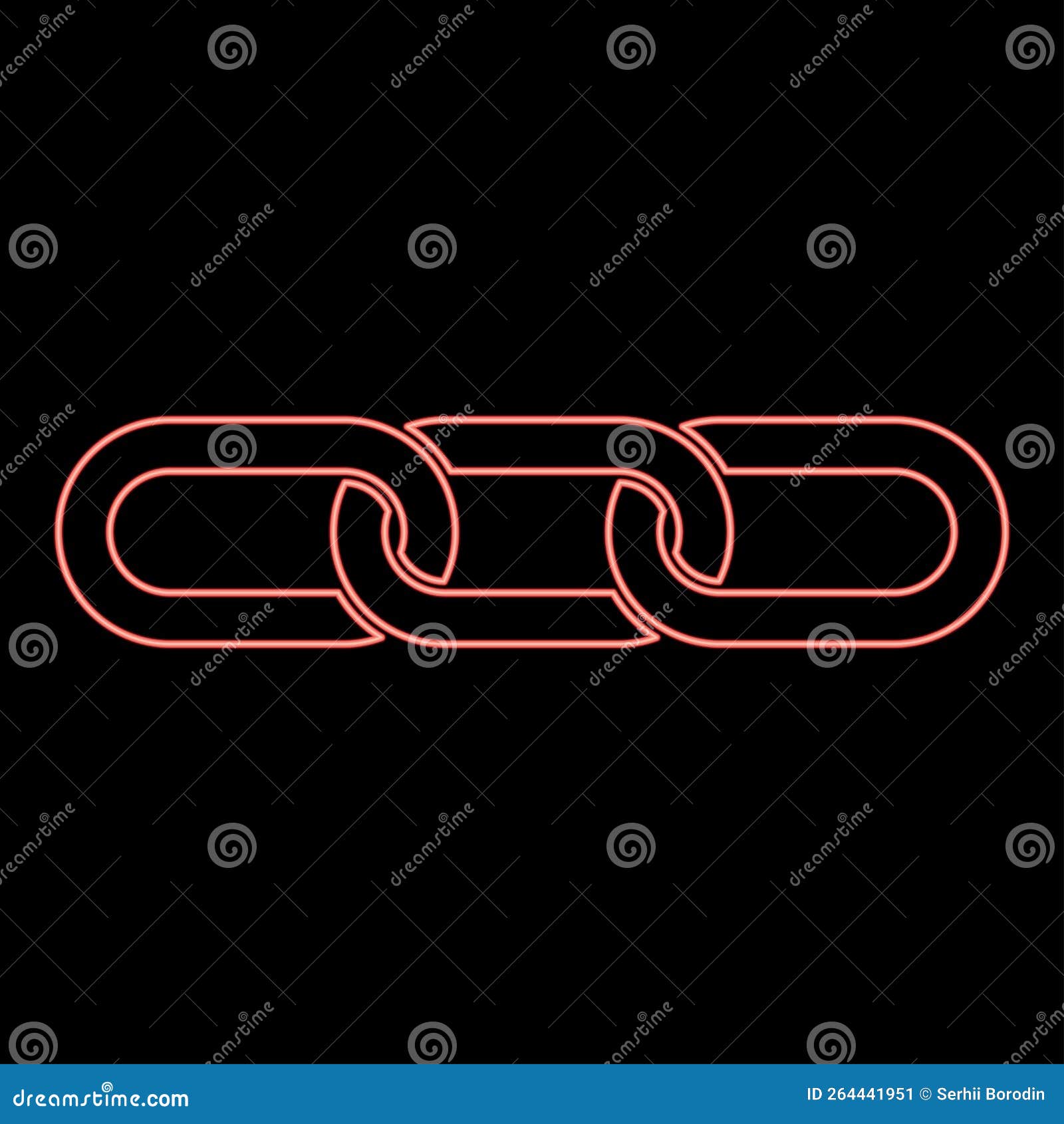 Neon Chain Links Interlock Icon Black Color Vector Illustration Flat ...