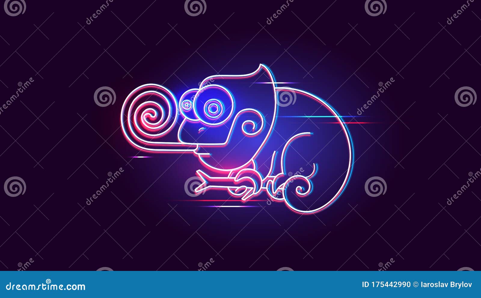 Neon Chameleon Abstract Background for Brochure, Banner Stock Vector ...