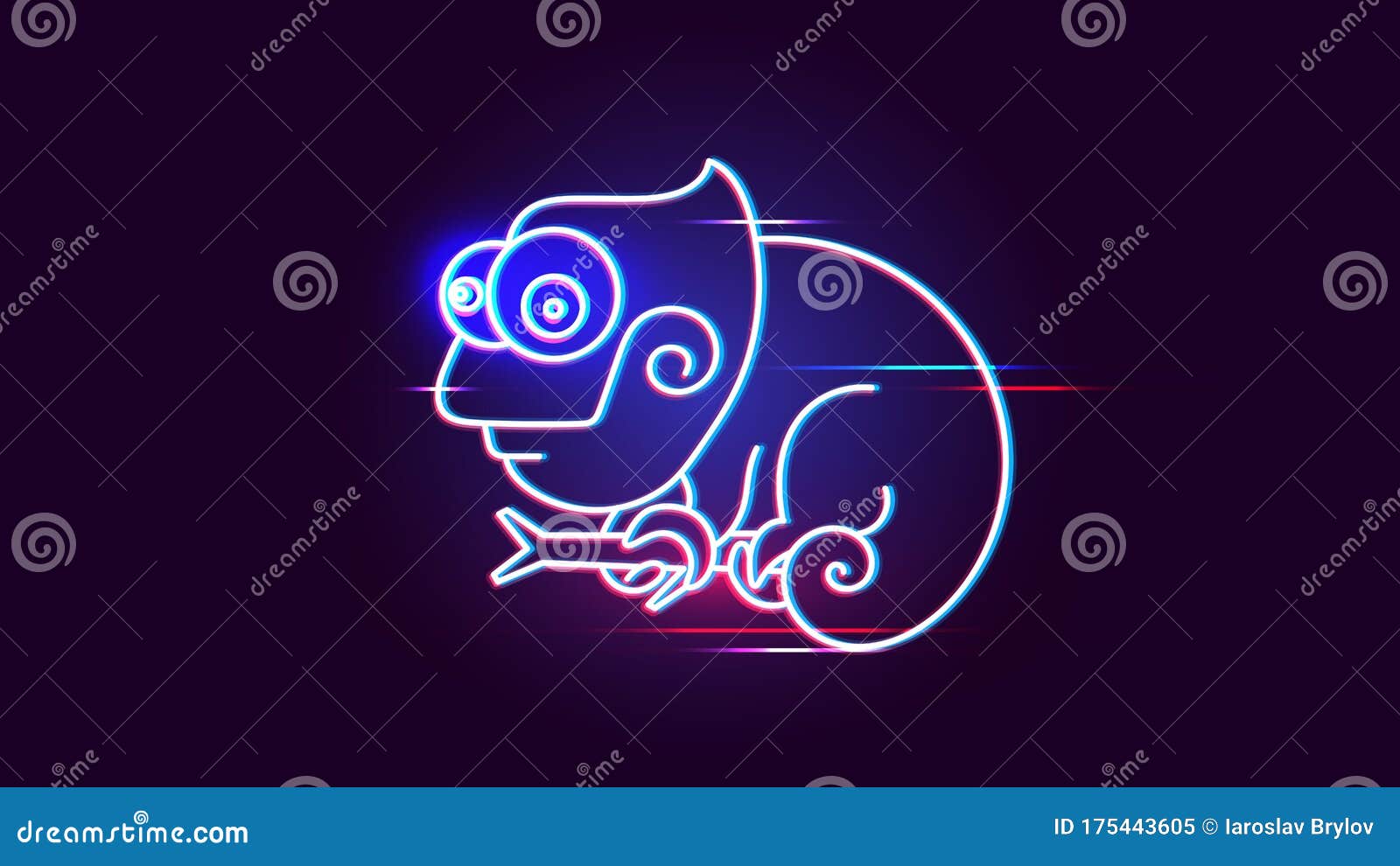 Neon Chameleon Abstract Background for Brochure, Banner Stock Vector ...
