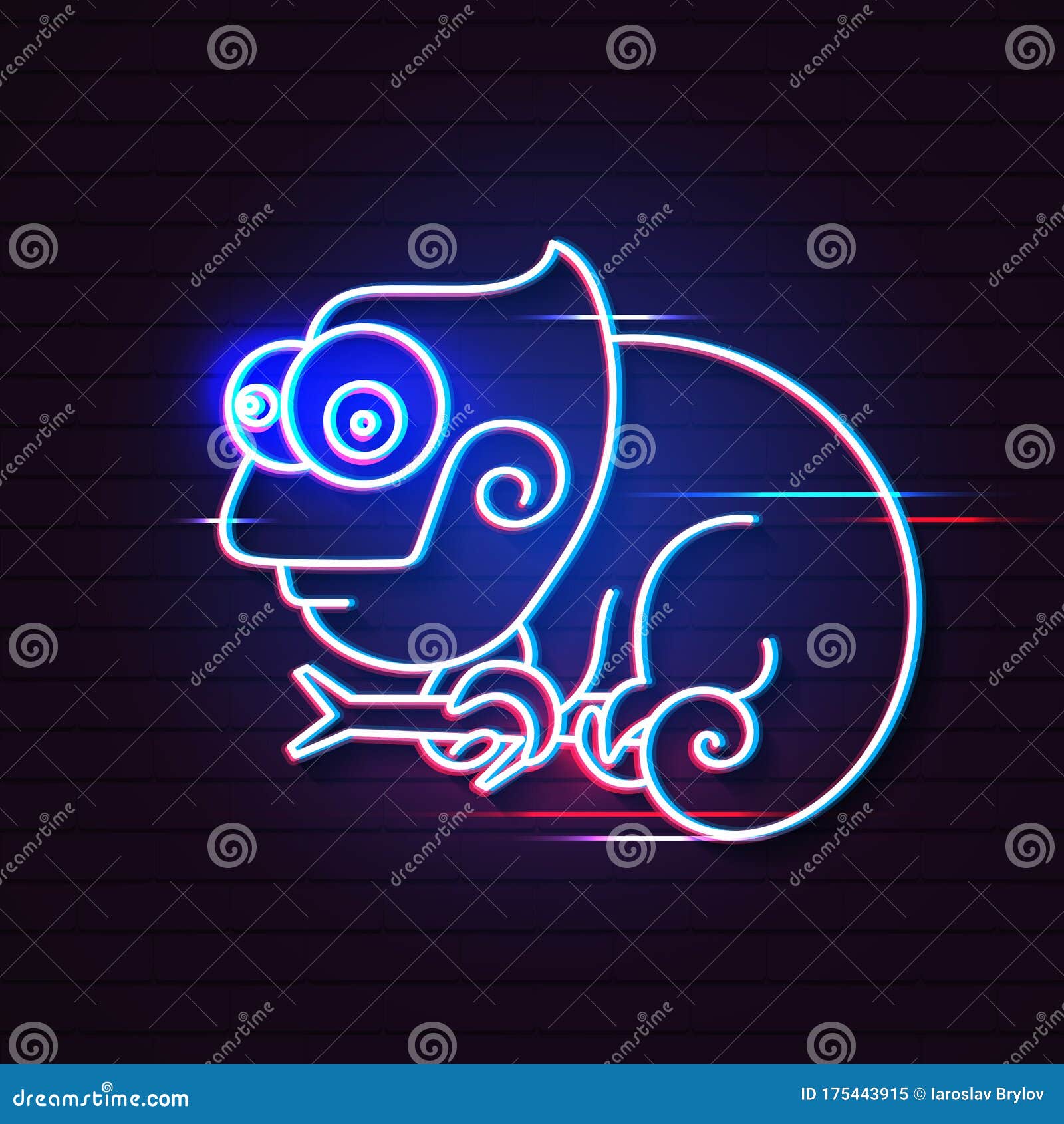 Neon Chameleon Abstract Background for Brochure, Banner Stock Vector ...