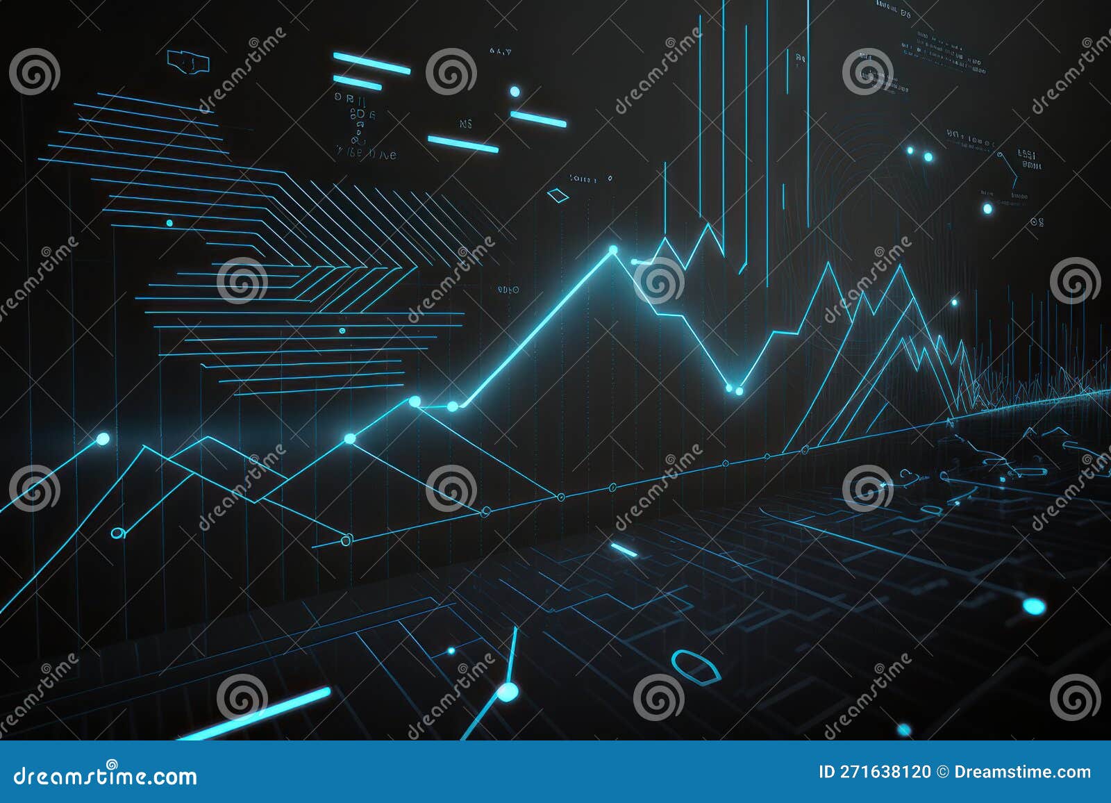 Neon chart. AI generative stock illustration. Illustration of colours ...