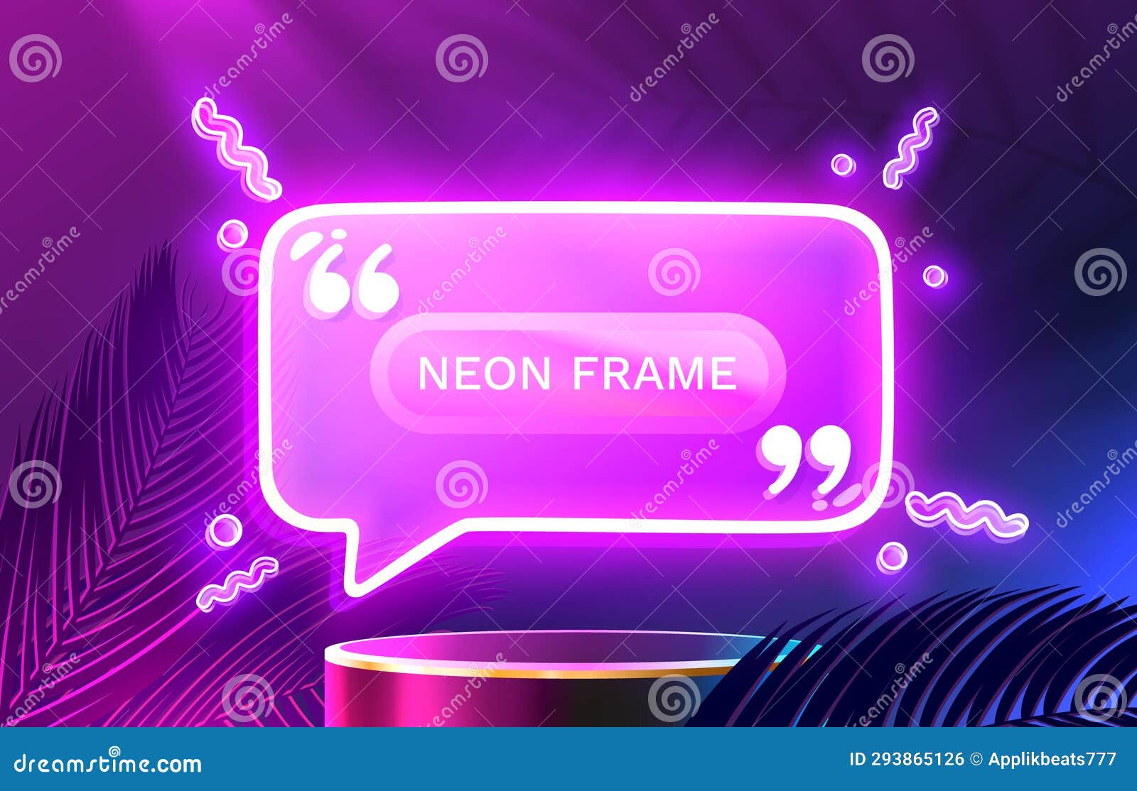 Neon Chat Frame, Bubble Led Talk. Vector Stock Vector - Illustration of ...