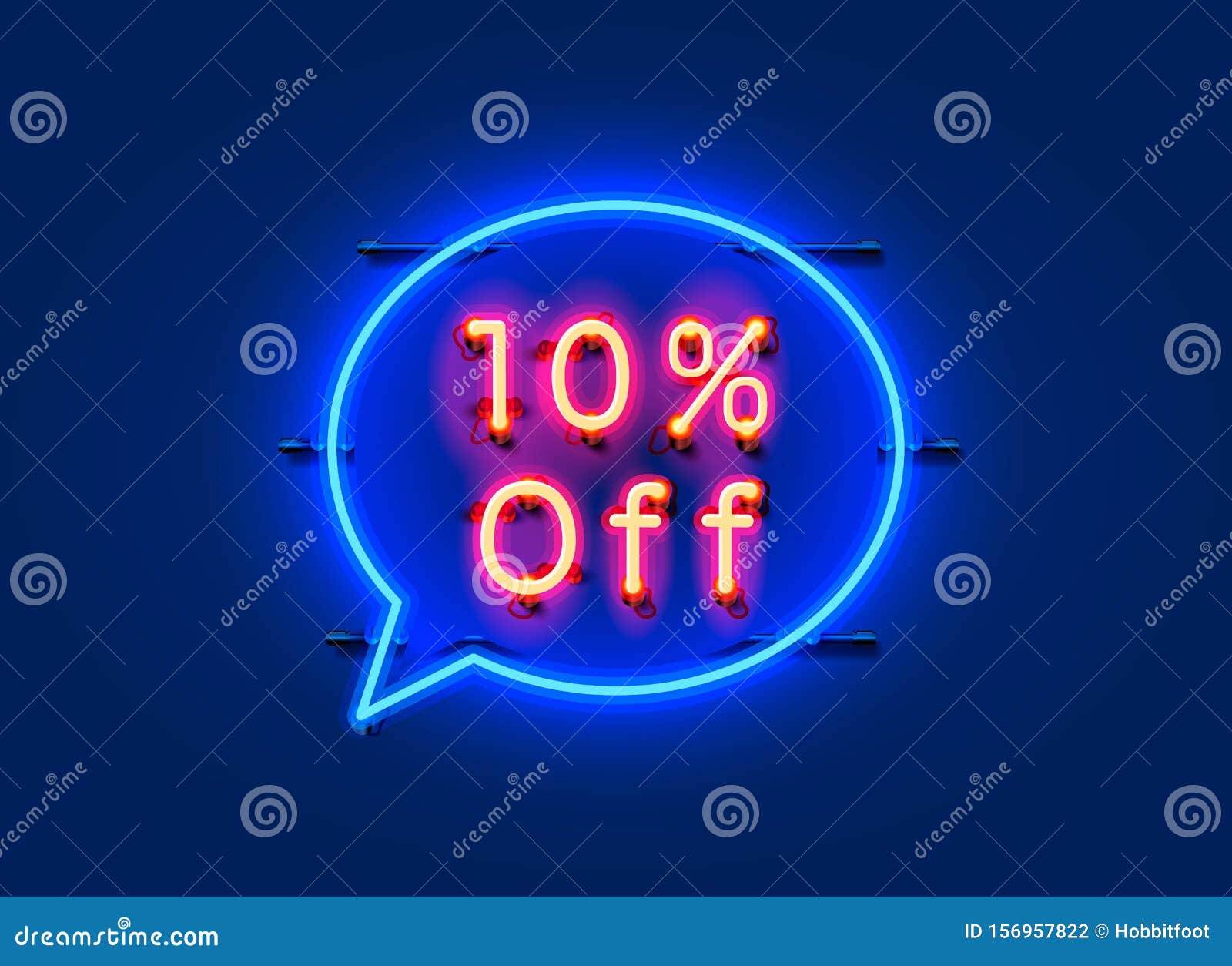 Neon Chat Frame 20 Off Text Banner. Night Sign Board Stock Illustration ...