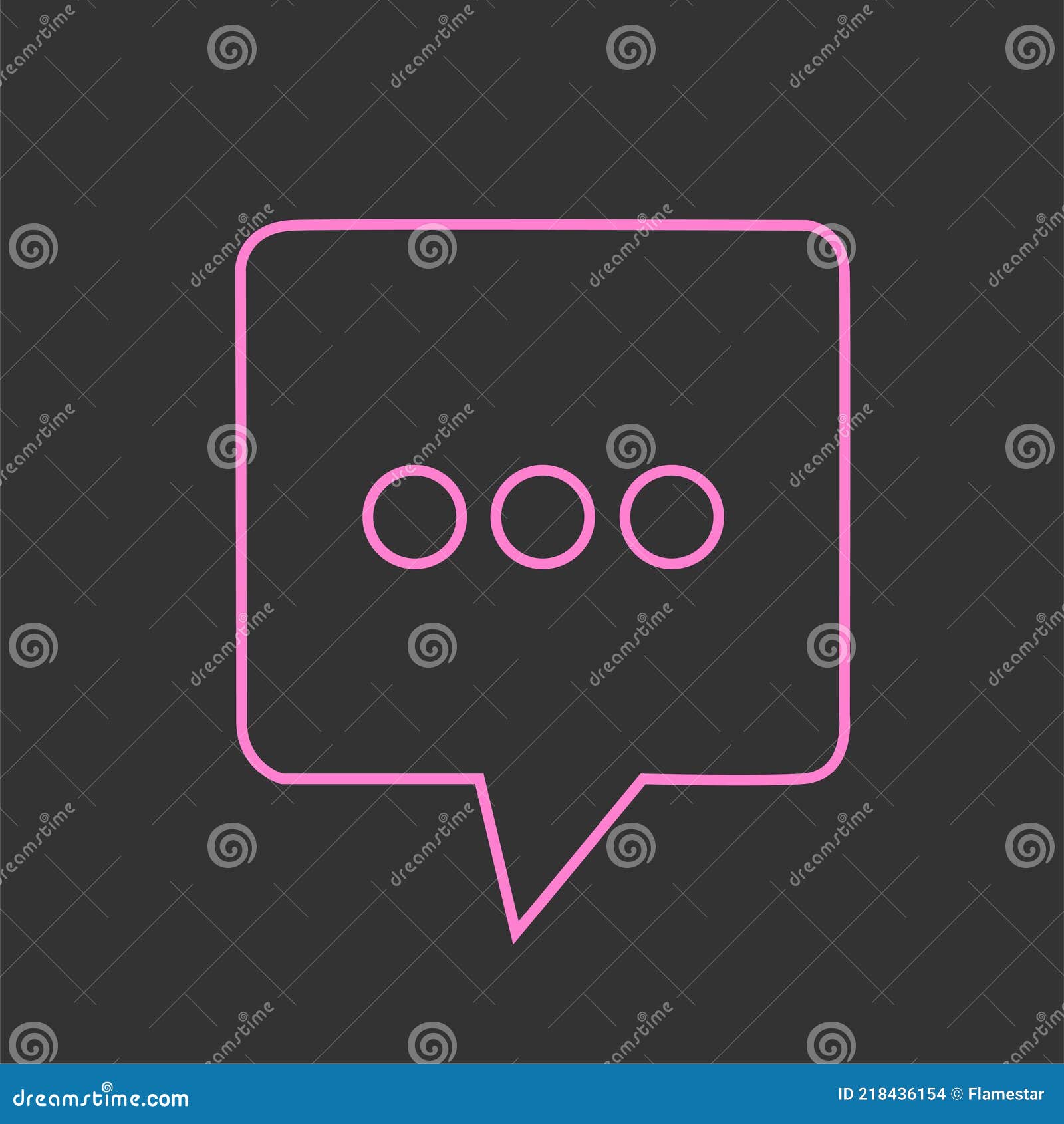 Neon Chat Icon Collection Flat Design.Texting Symbol Stock Vector ...