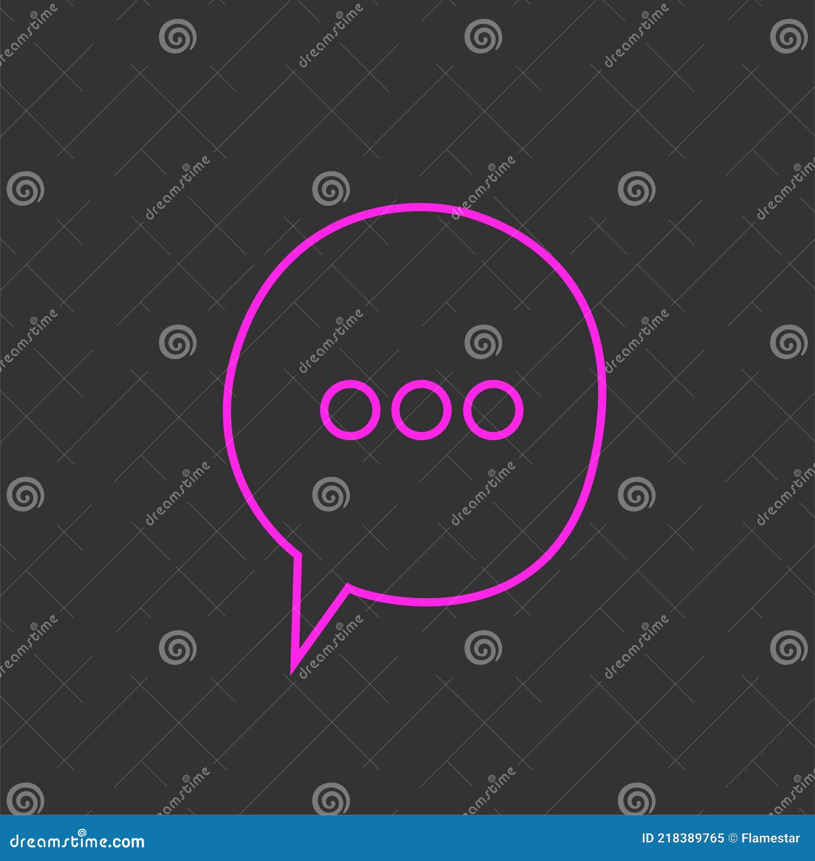 Neon Chat Icon Collection Flat Design.Texting Symbol Stock Vector ...