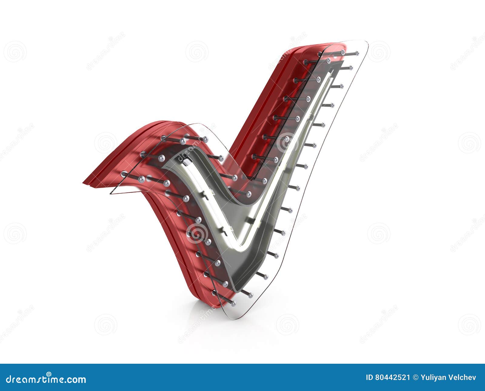 Neon Check Mark And Red Cross On Brick Wall. Accept And Reject. Green ...