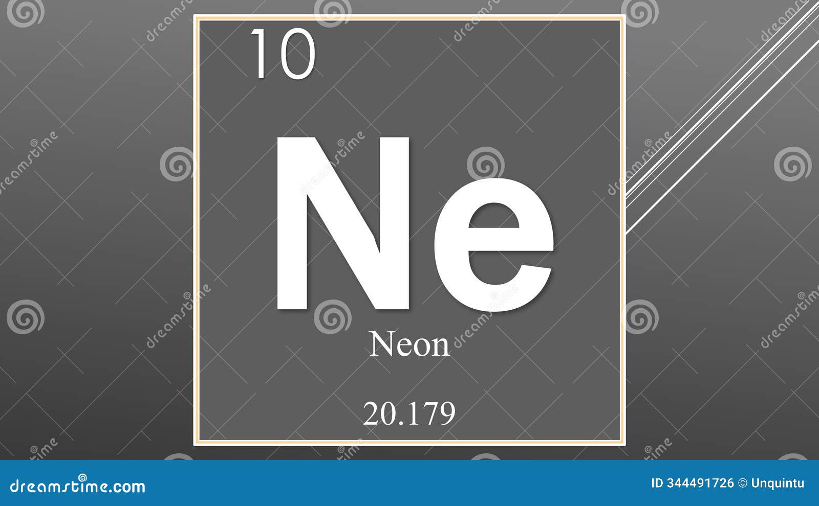 Neon Chemical Element Symbol on Gray Abstract Background Stock Photo ...