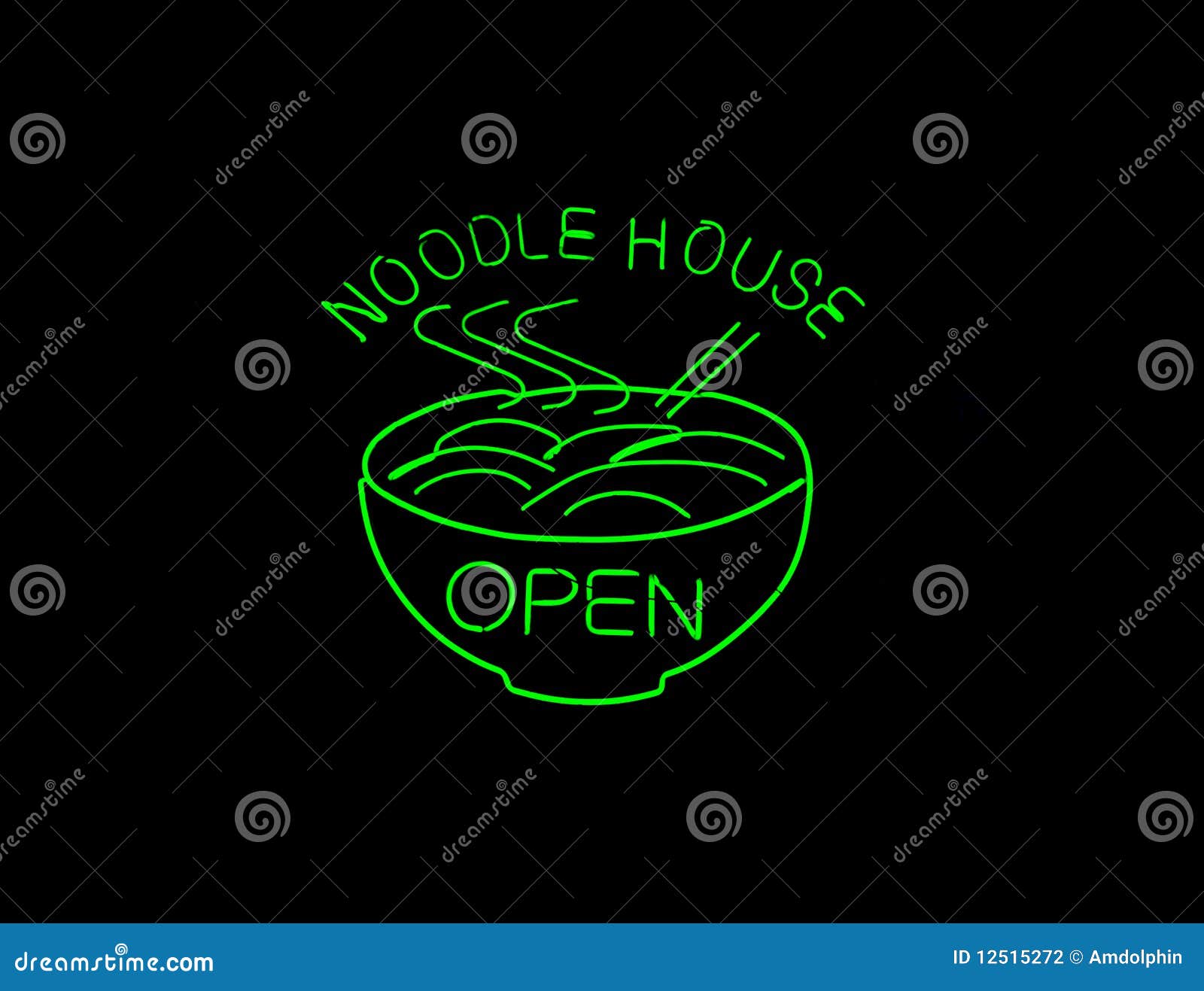 Neon Chinese Noodle Sign stock photo. Image of food, chinese - 12515272