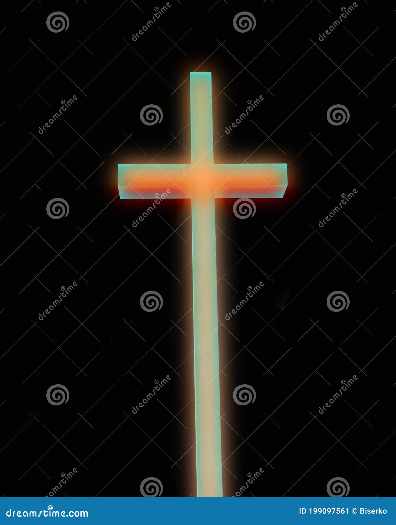 Neon christian cross stock image. Image of faith, neon - 199097561