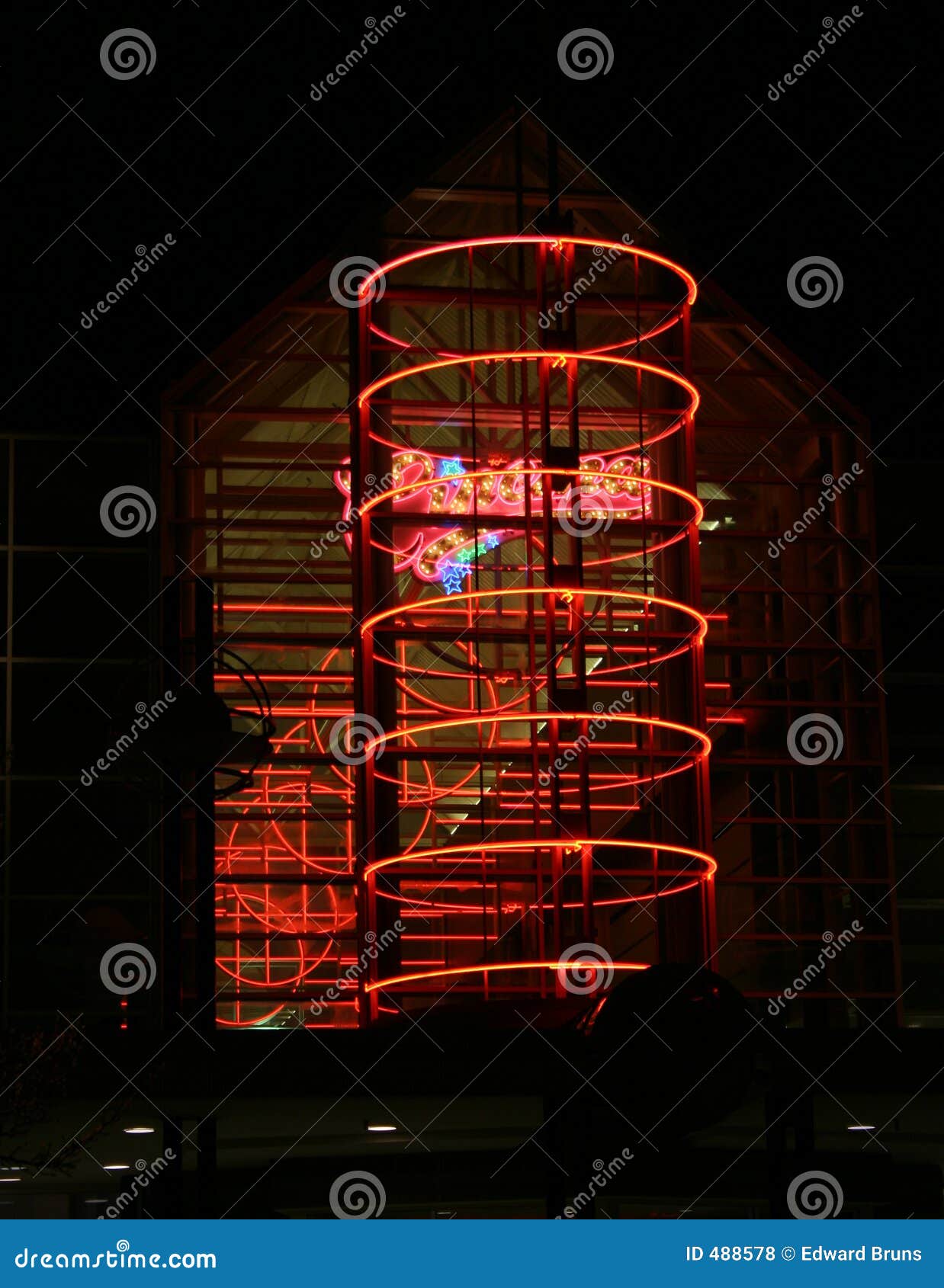 Neon Cinema stock photo. Image of orange, circle, theater - 488578