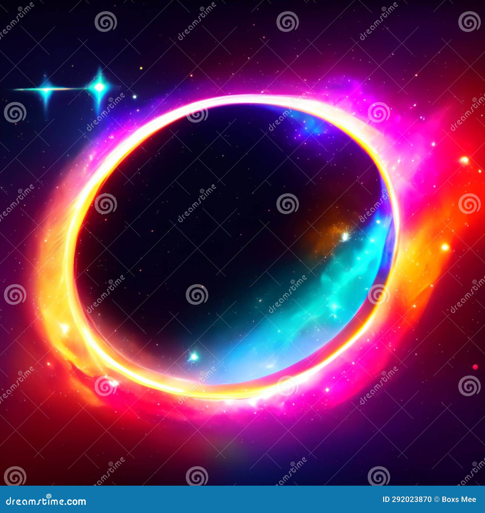 Neon Circle Background. Glowing Light Effect. Vector Illustration Stock ...