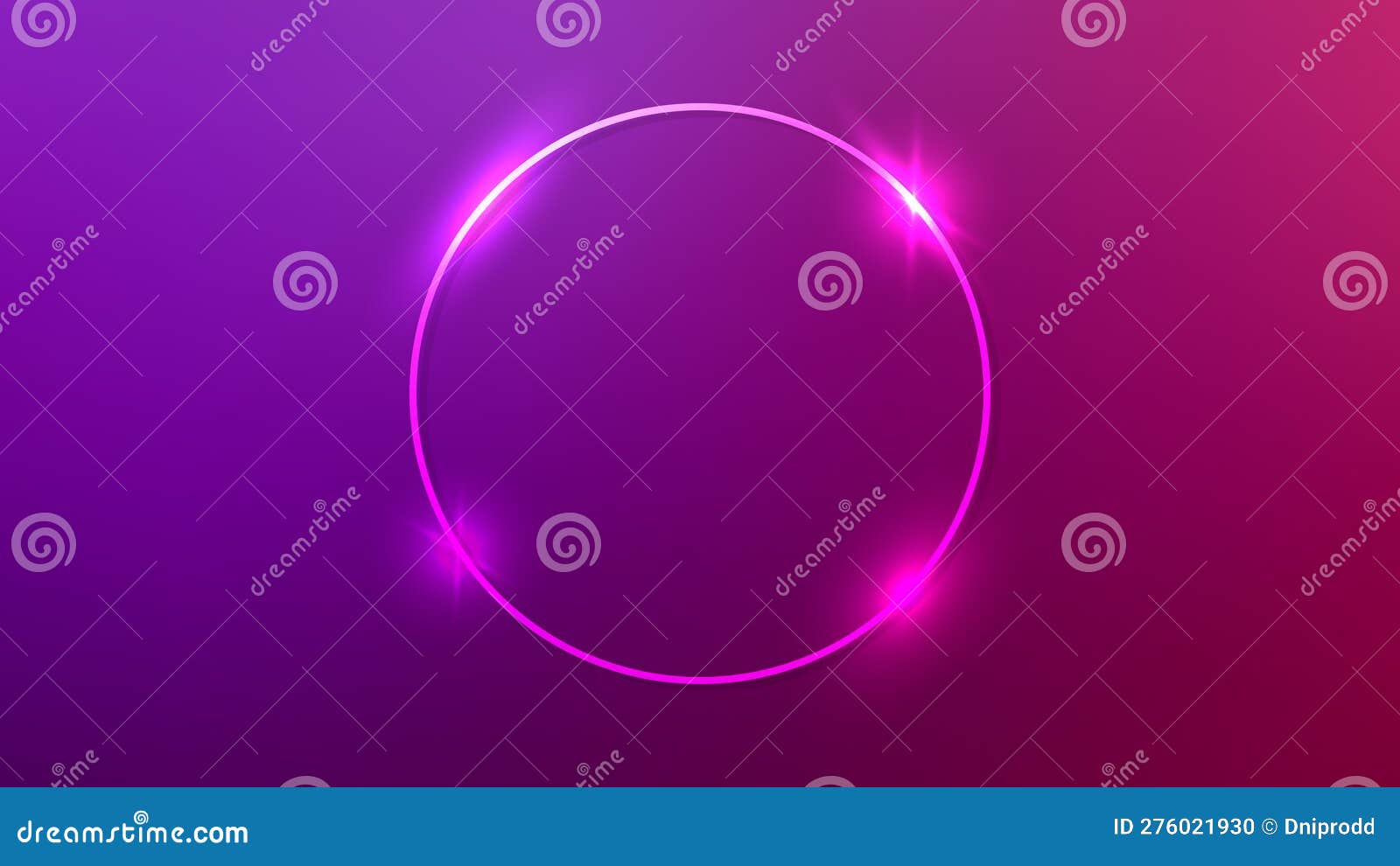 Neon Circle Frame with Shining Effects Stock Vector - Illustration of ...