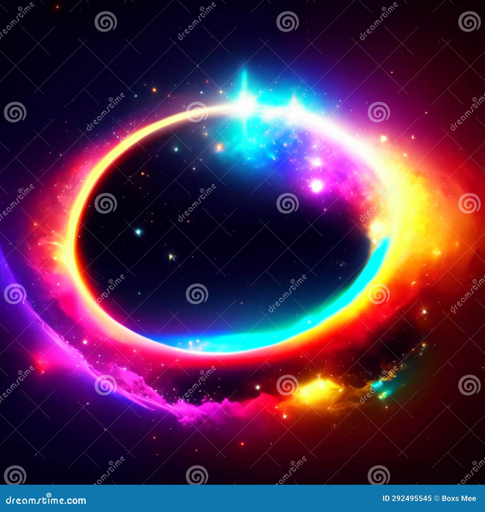 Neon Circle Frame with Space for Text. Vector Illustration EPS10 ...