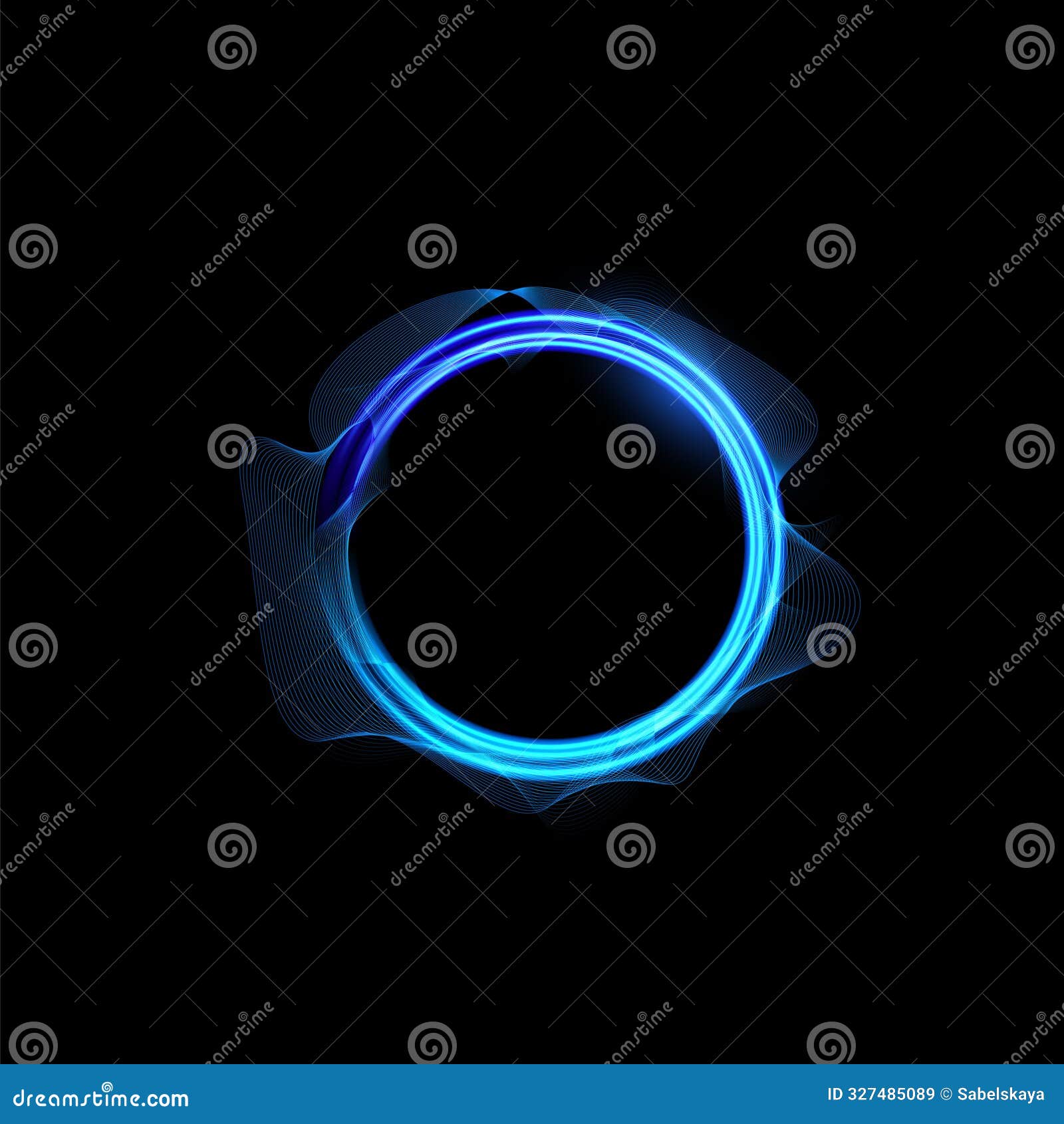 Neon Circle Frame Vector Illustration Stock Illustration - Illustration ...