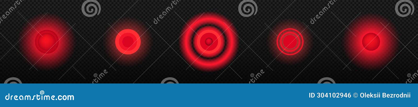Neon Circle Glowing Dot. Round Transparent Colored Neon Red Point Stock ...